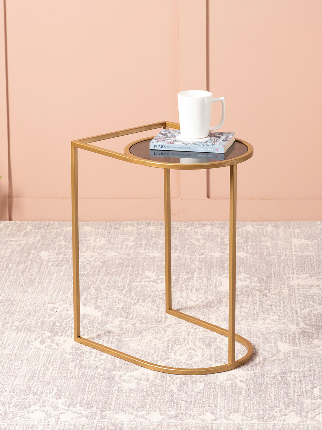 Buy Nestroots Golden Decorative Stand Magazine Coffee Table Storage ...