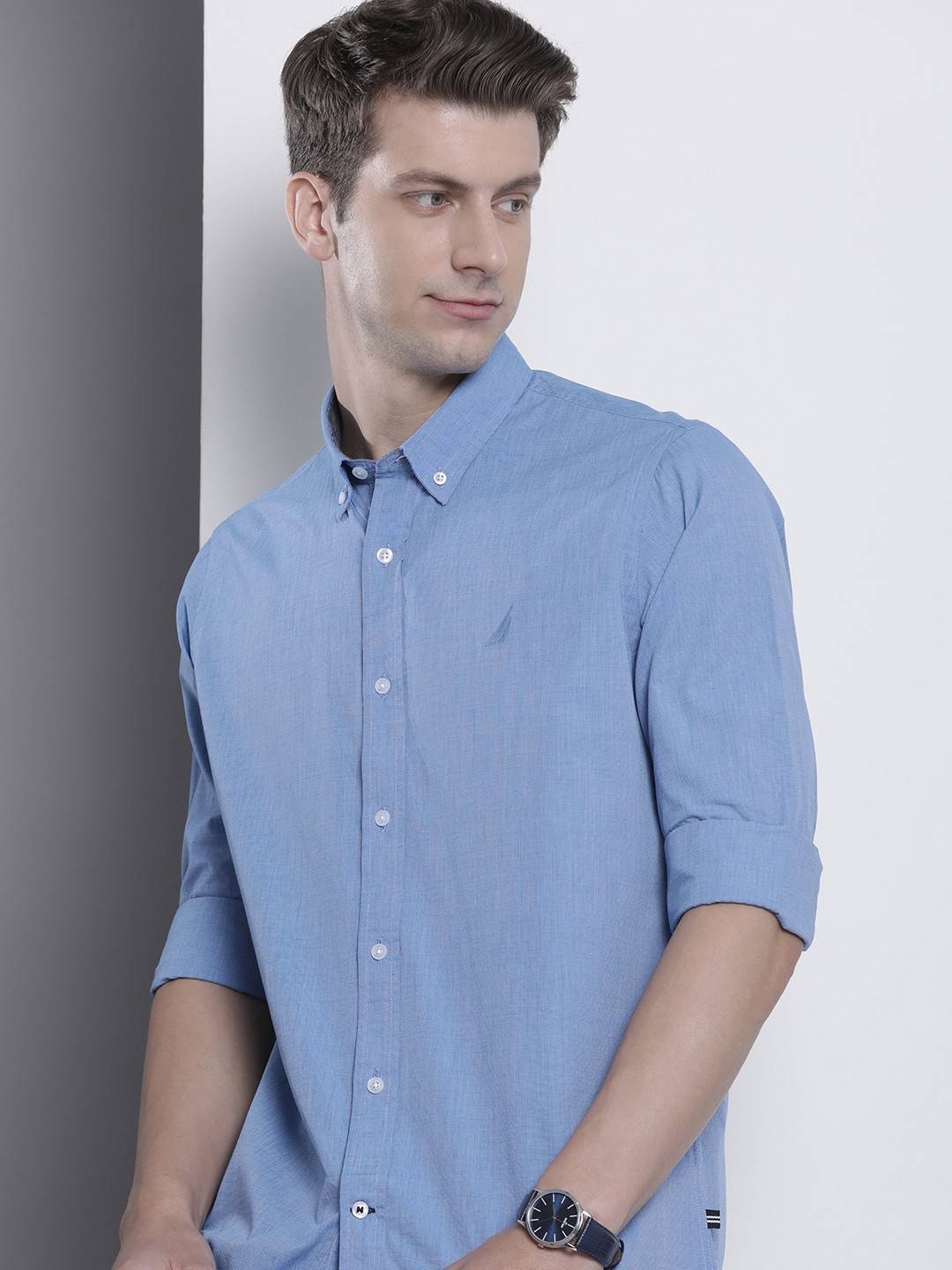 Buy Nautica Solid Classic Fit Pure Cotton Casual Shirt Shirts For Men