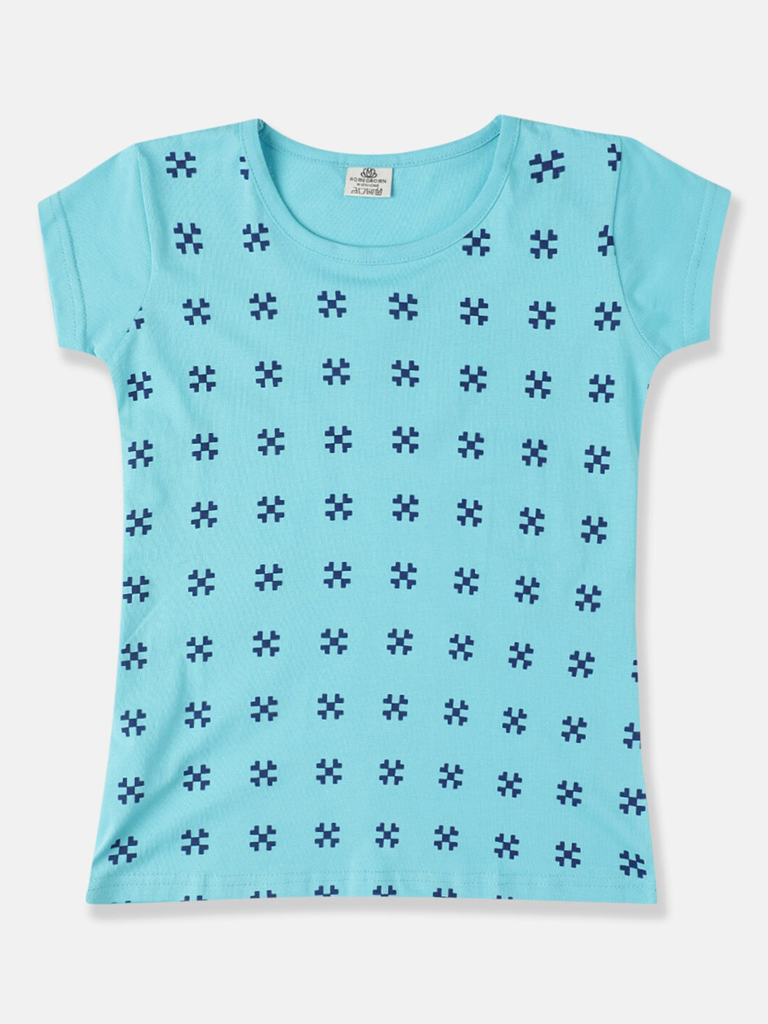 Buy HOMEGROWN Girls Conversational Printed Cotton Top - Tops for Girls ...