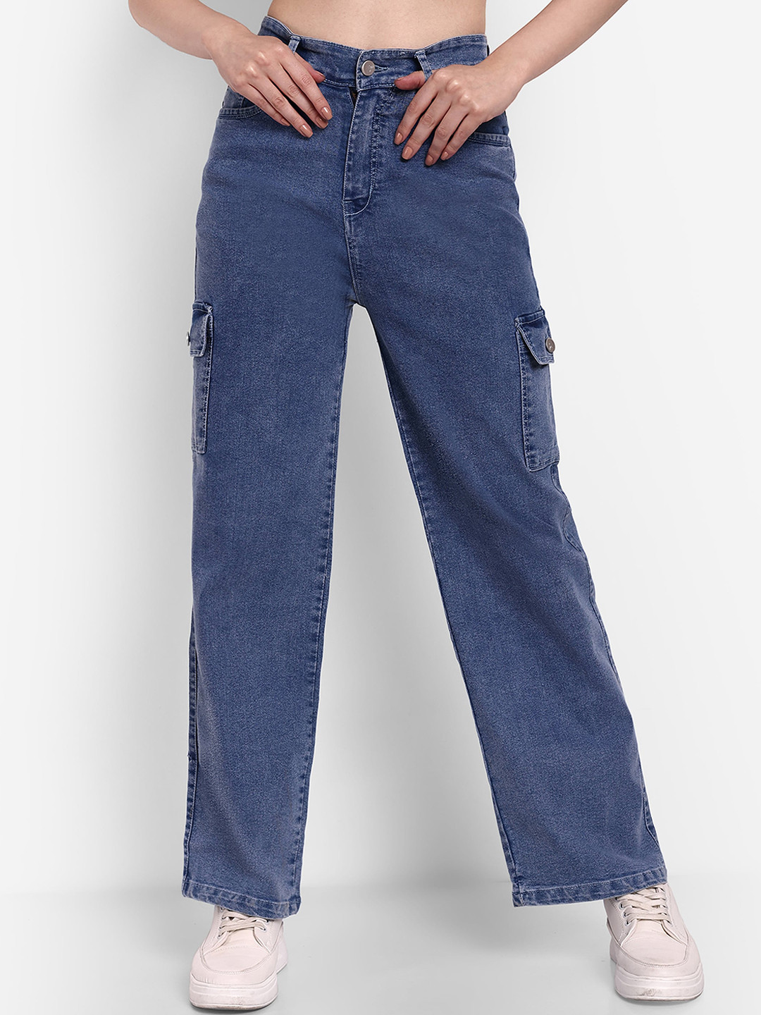 Buy BROADSTAR Women Smart Wide Leg High Rise Clean Look Stretchable ...