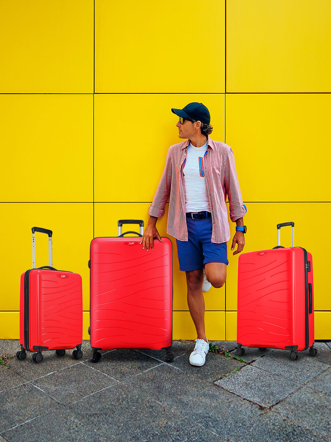Buy Skybags Set Of 3 Vertex Hard Sided Trolley Suitcase - Trolley Bag ...