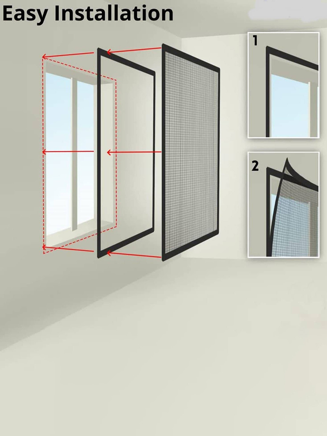 Buy Classic Mosquito Net Brown Self Adhesive Hook Pre Stitched Window ...