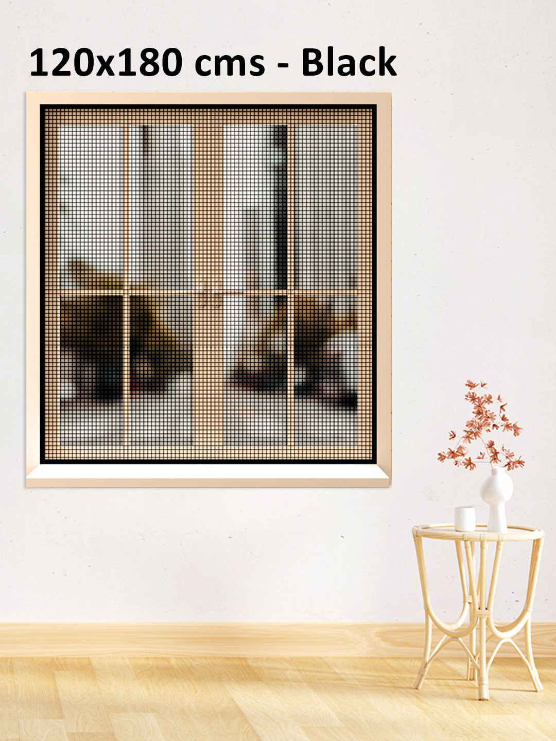 Buy Classic Mosquito Net Black Self Adhesive Hook Pre Stitched Window ...