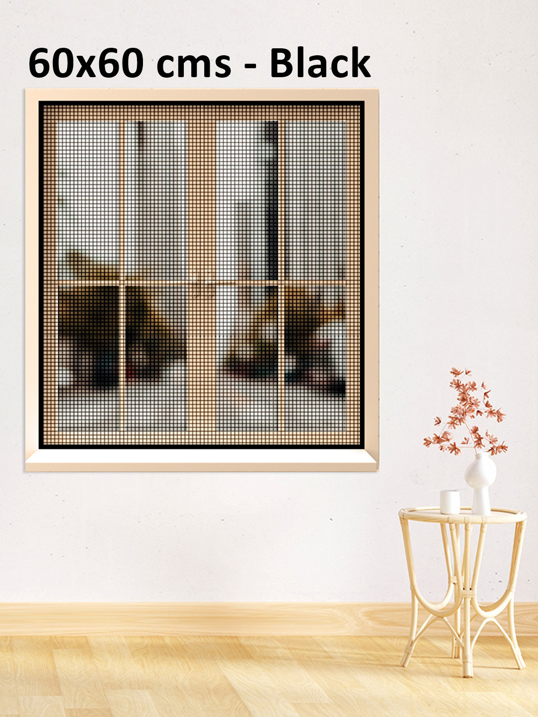 Buy Classic Mosquito Net Brown Self Adhesive Hook Pre Stitched Window ...