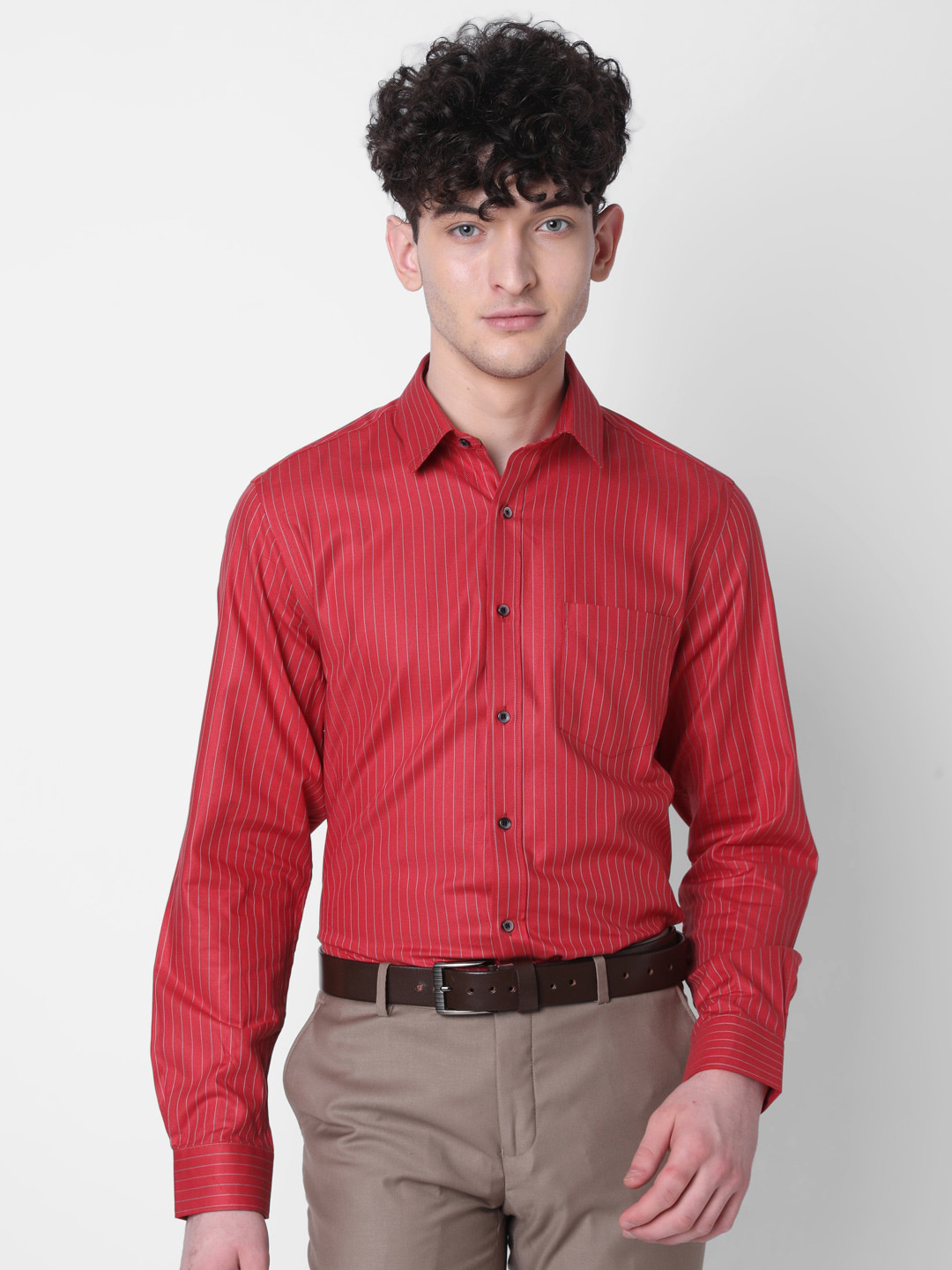 Buy J Hampstead Classic Striped Cotton Formal Shirt - Shirts for Men ...