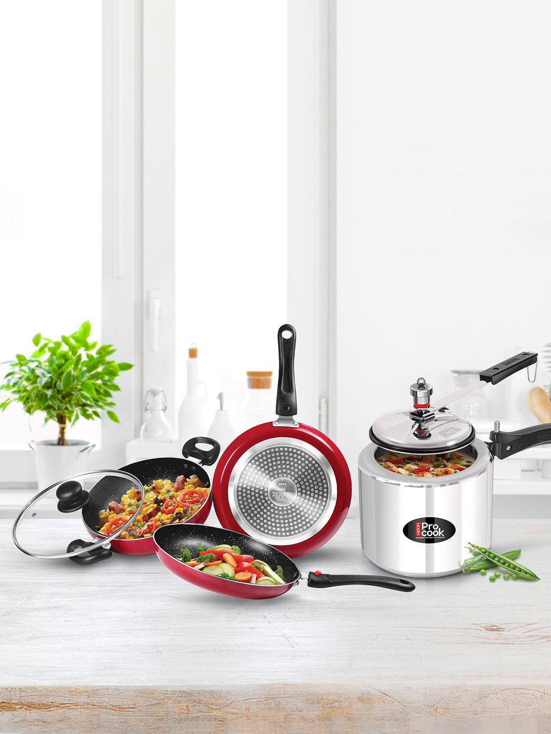 Buy Milton Pro Cook Kitchen Jewel Set Of 3 Maroon With Aluminium ...