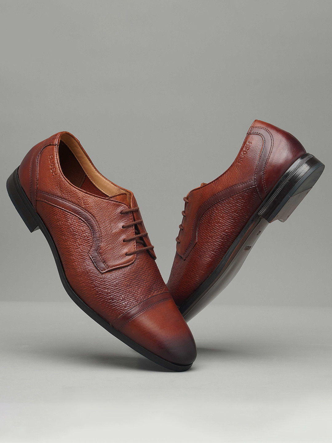 Buy Ruosh Men Textured Leather Formal Derbys - Formal Shoes for Men ...