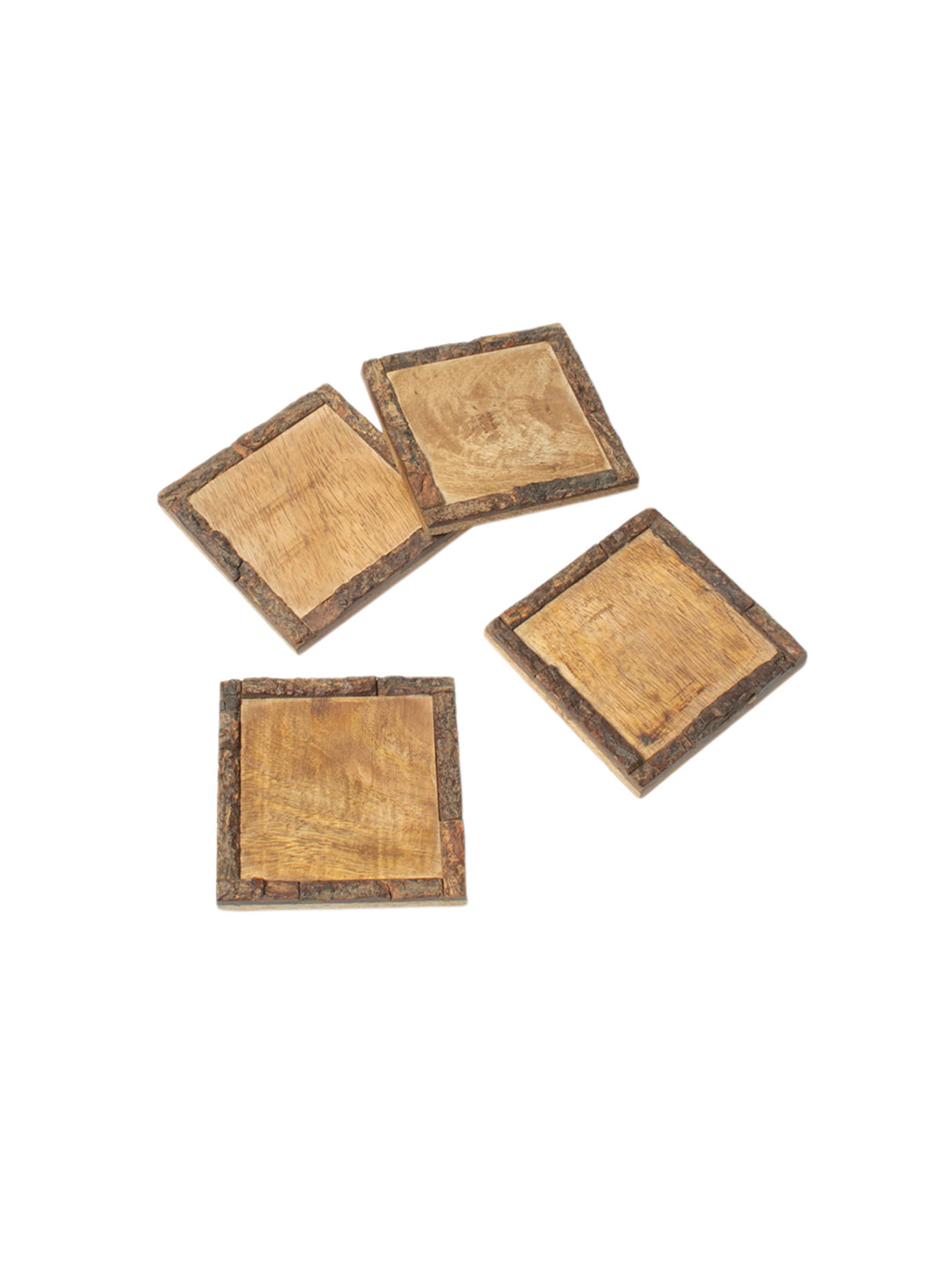 Buy CASA DECOR Rustic Country Brown 4 Pieces Wooden Framed Coasters ...