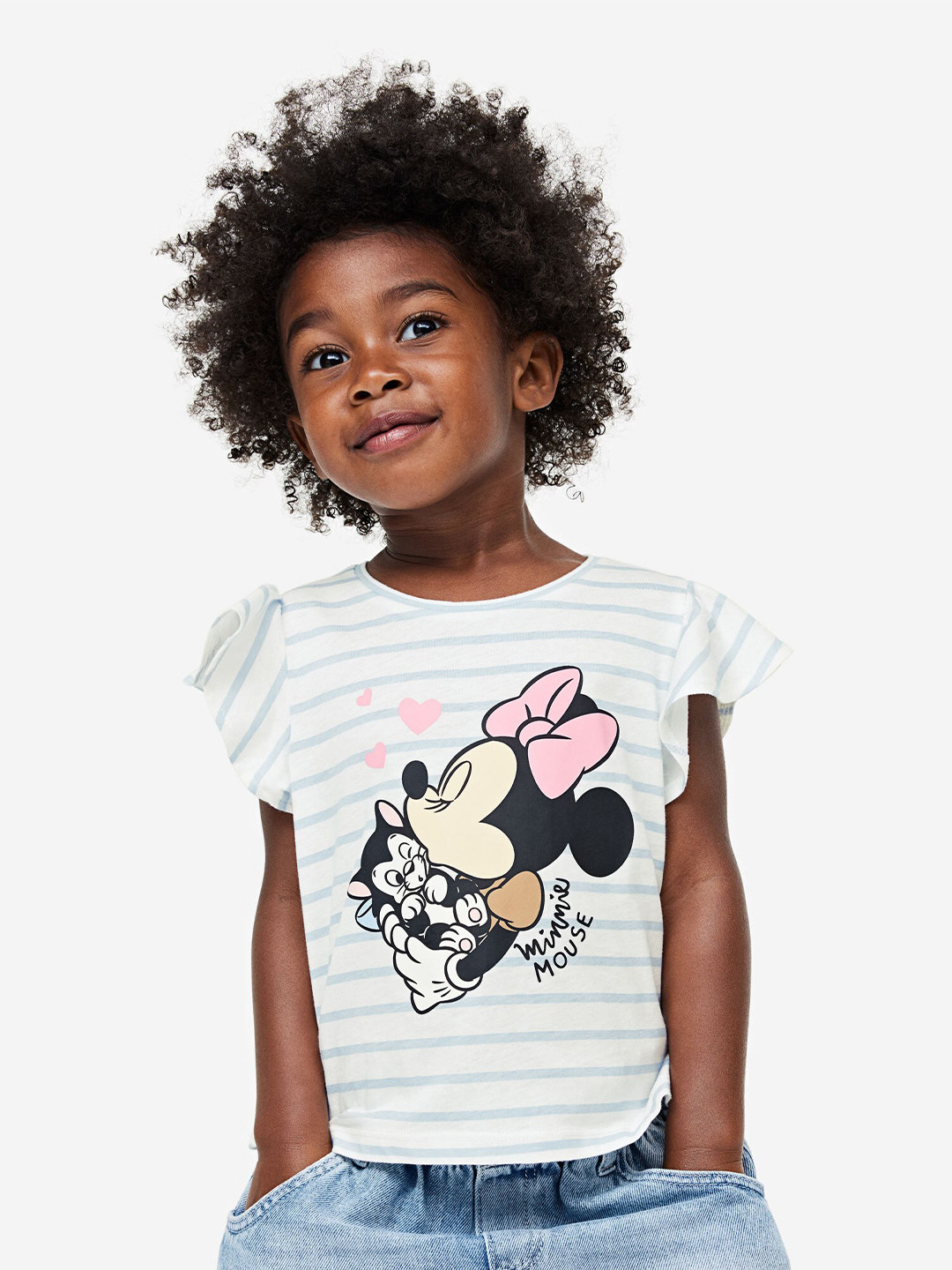 Buy H&M Girls Flutter Sleeved Printed Top - Tops for Girls 23999906 ...
