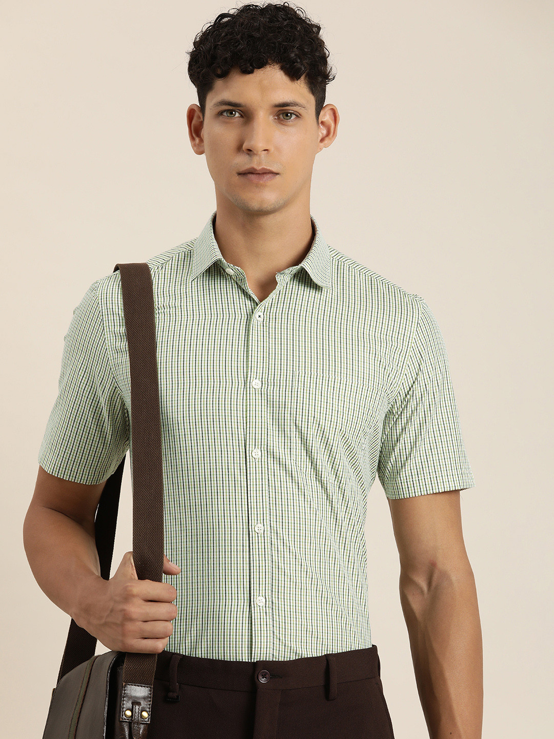 Buy INVICTUS Men Original Slim Fit Opaque Checked Formal Shirt - Shirts ...