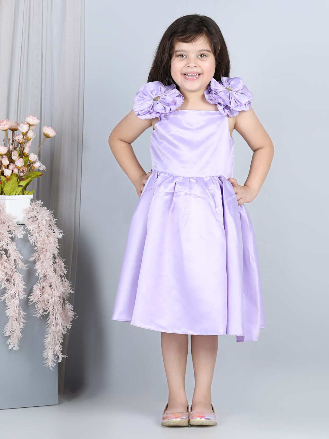 Buy WhiteHenz CLOTHING Girls Shoulder Strap Corsage Detail Fit & Flare ...