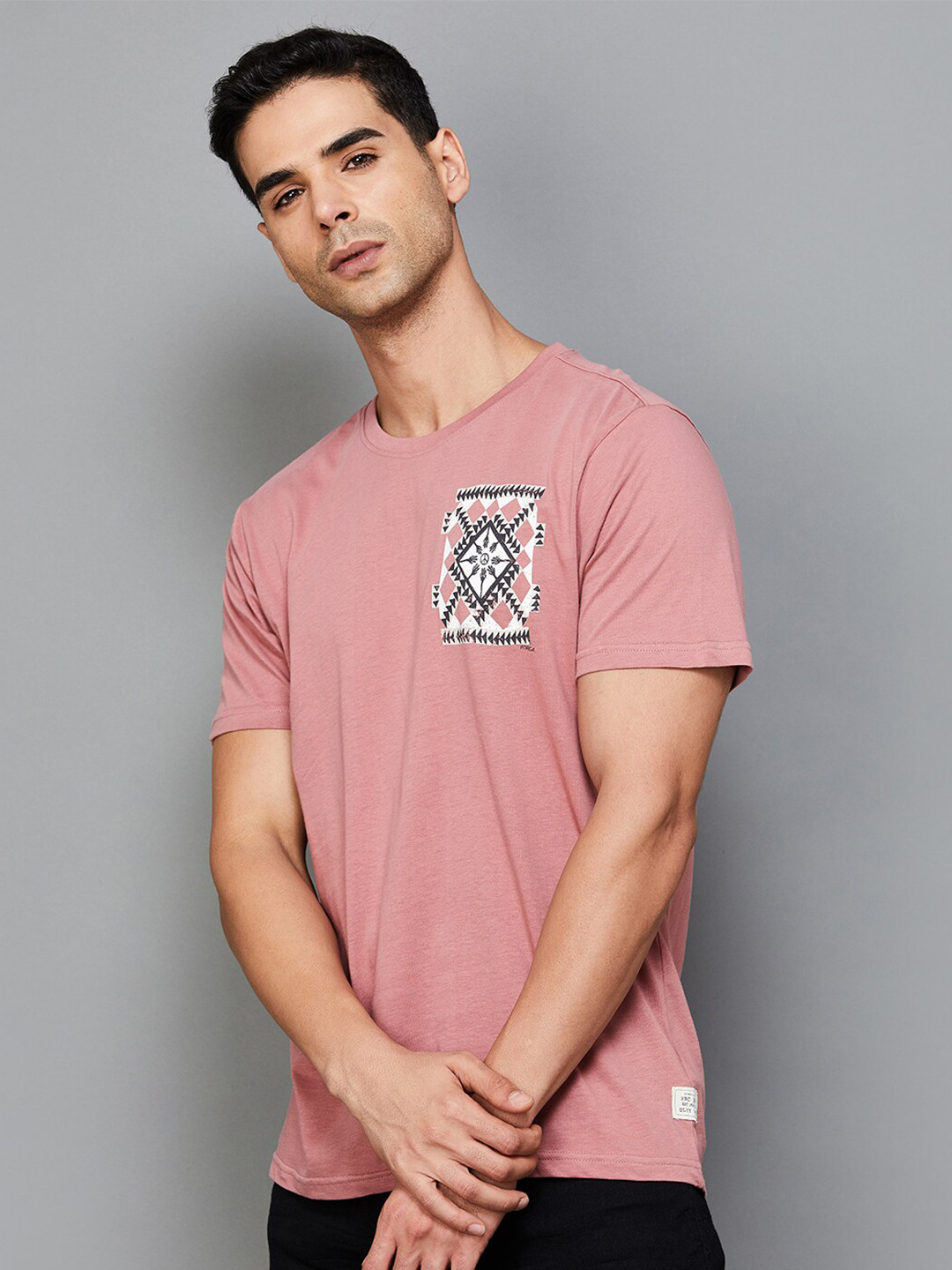 Buy Forca By Lifestyle Graphic Printed Round Neck Cotton T Shirt ...