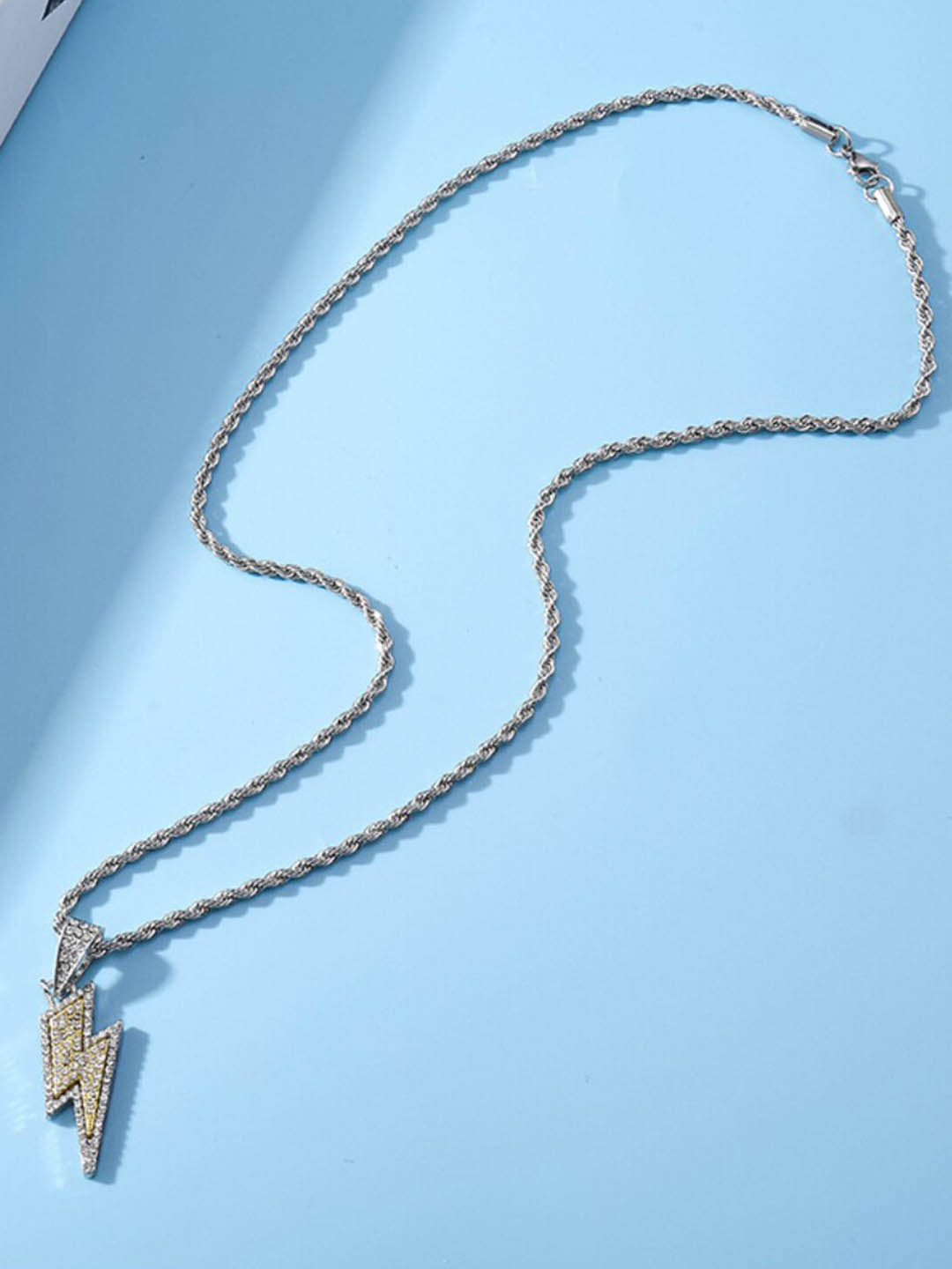 Buy SALTY Men Stainless Steel Electrostorm Shimmer Pendant With Chain ...