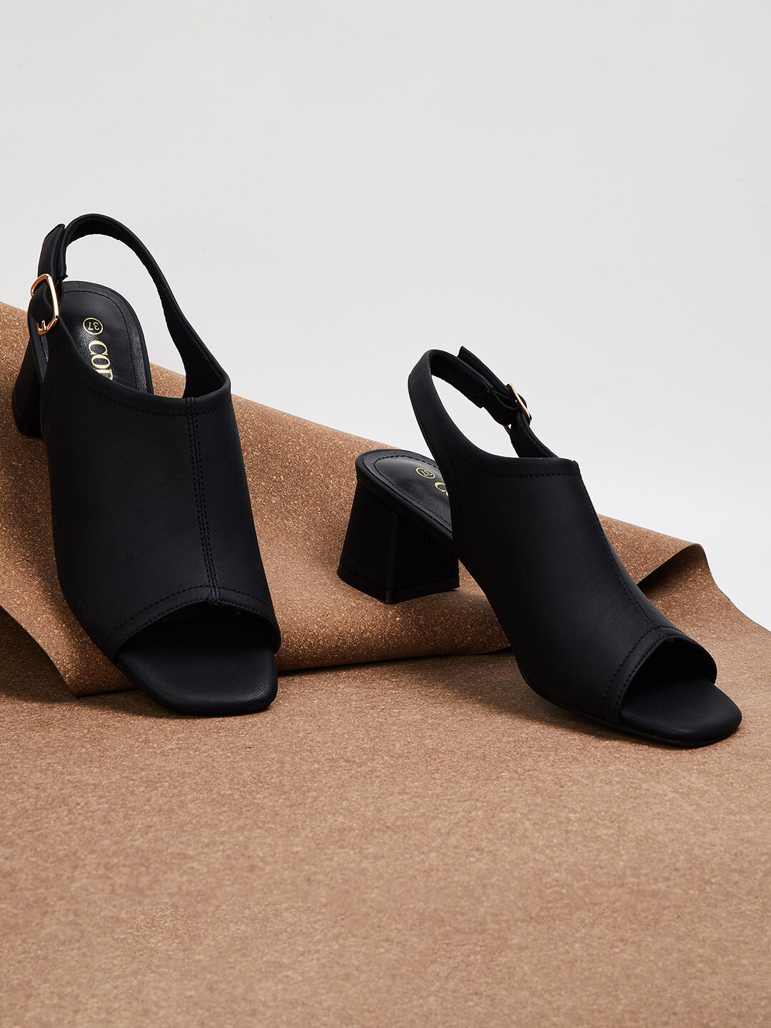 Buy CODE By Lifestyle Black Block Sandals - Heels for Women 24016130 ...