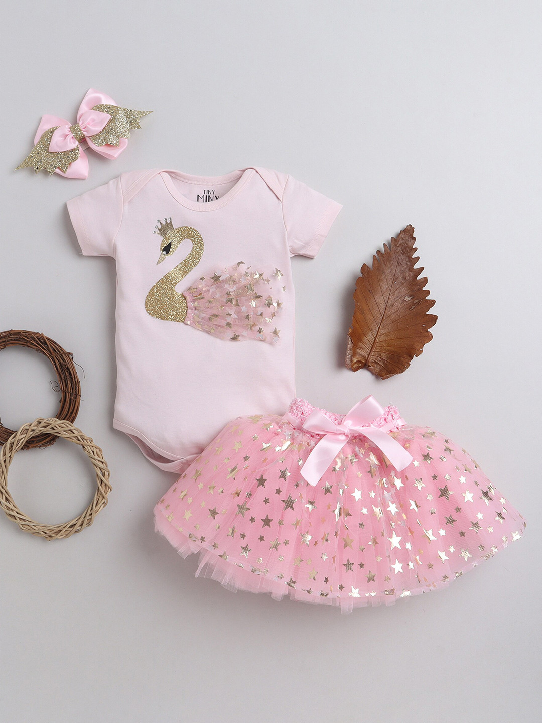 Buy TINY MINY ME Infants Girls Embellished Top With Skirt - Clothing ...