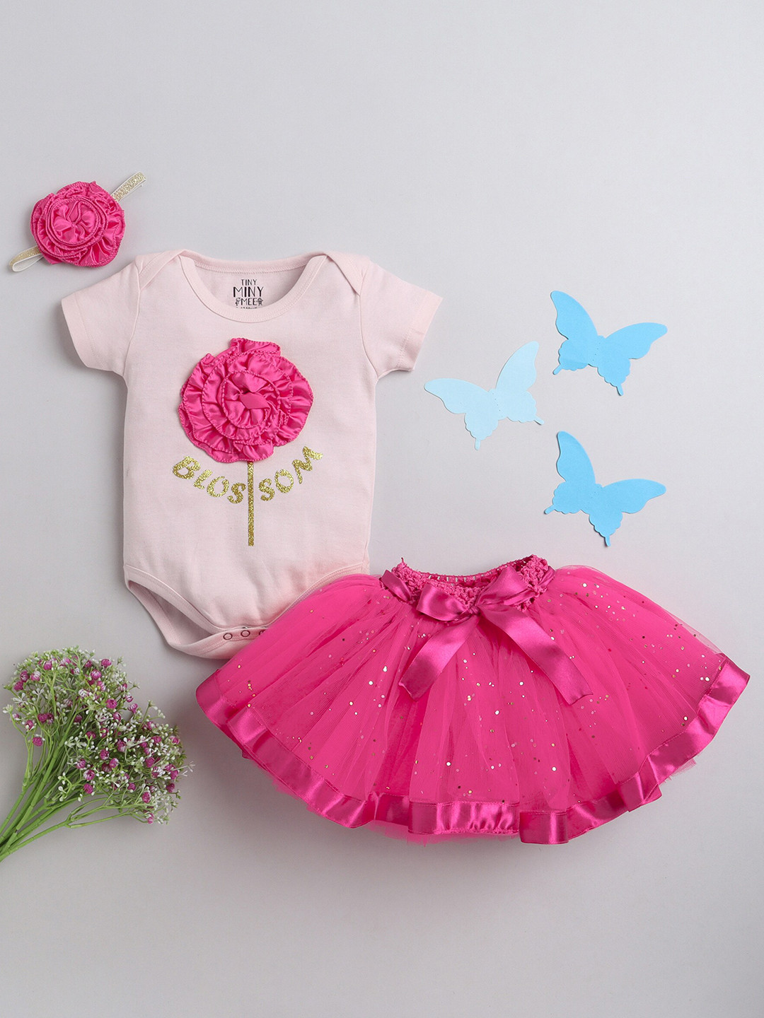 Buy TINY MINY ME Infants Girls Embellished Top With Skirt - Clothing ...