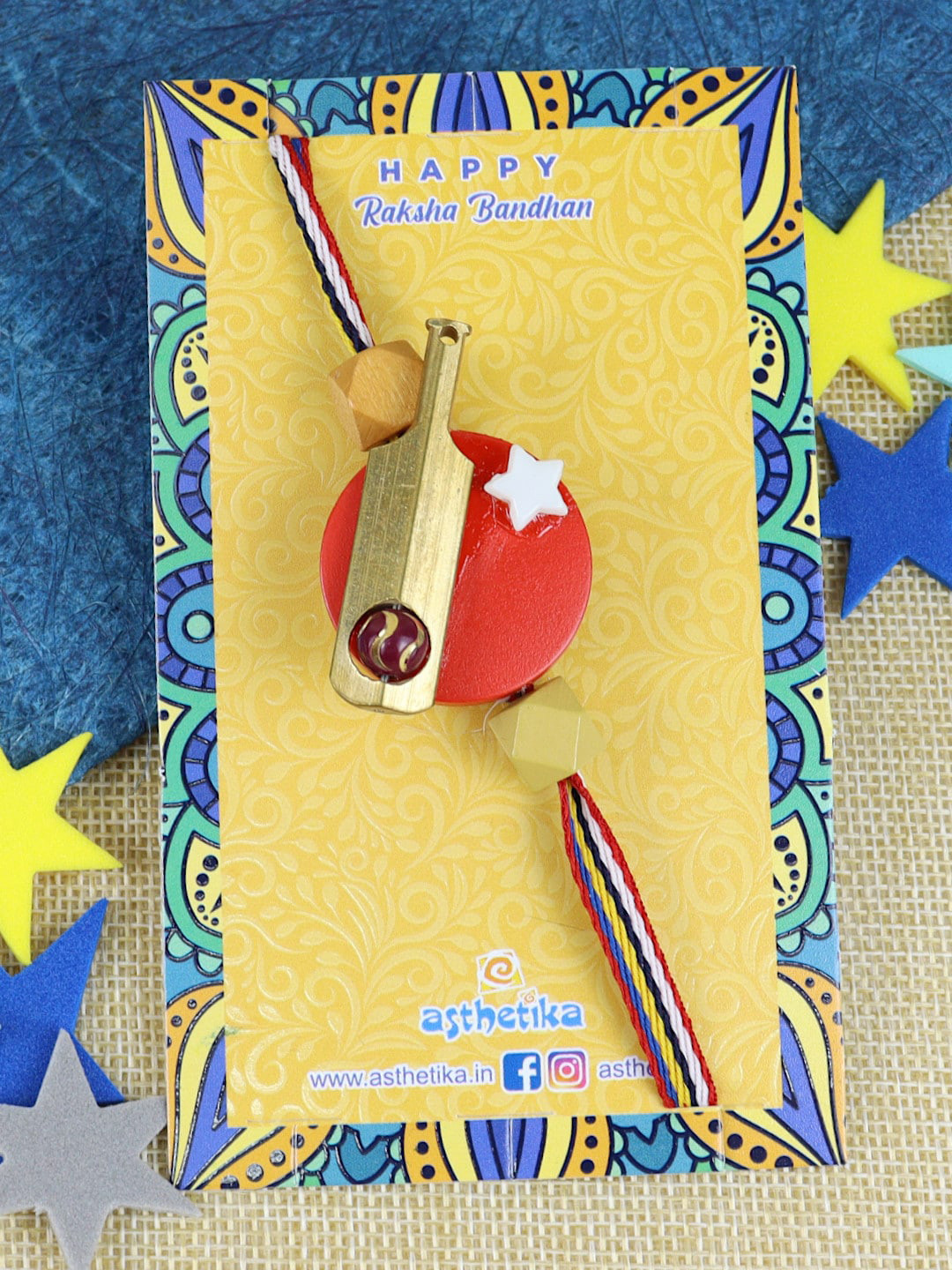 Buy Asthetika Boys Cricket Bat Sports Thread Rakhi - Rakhi for Boys ...