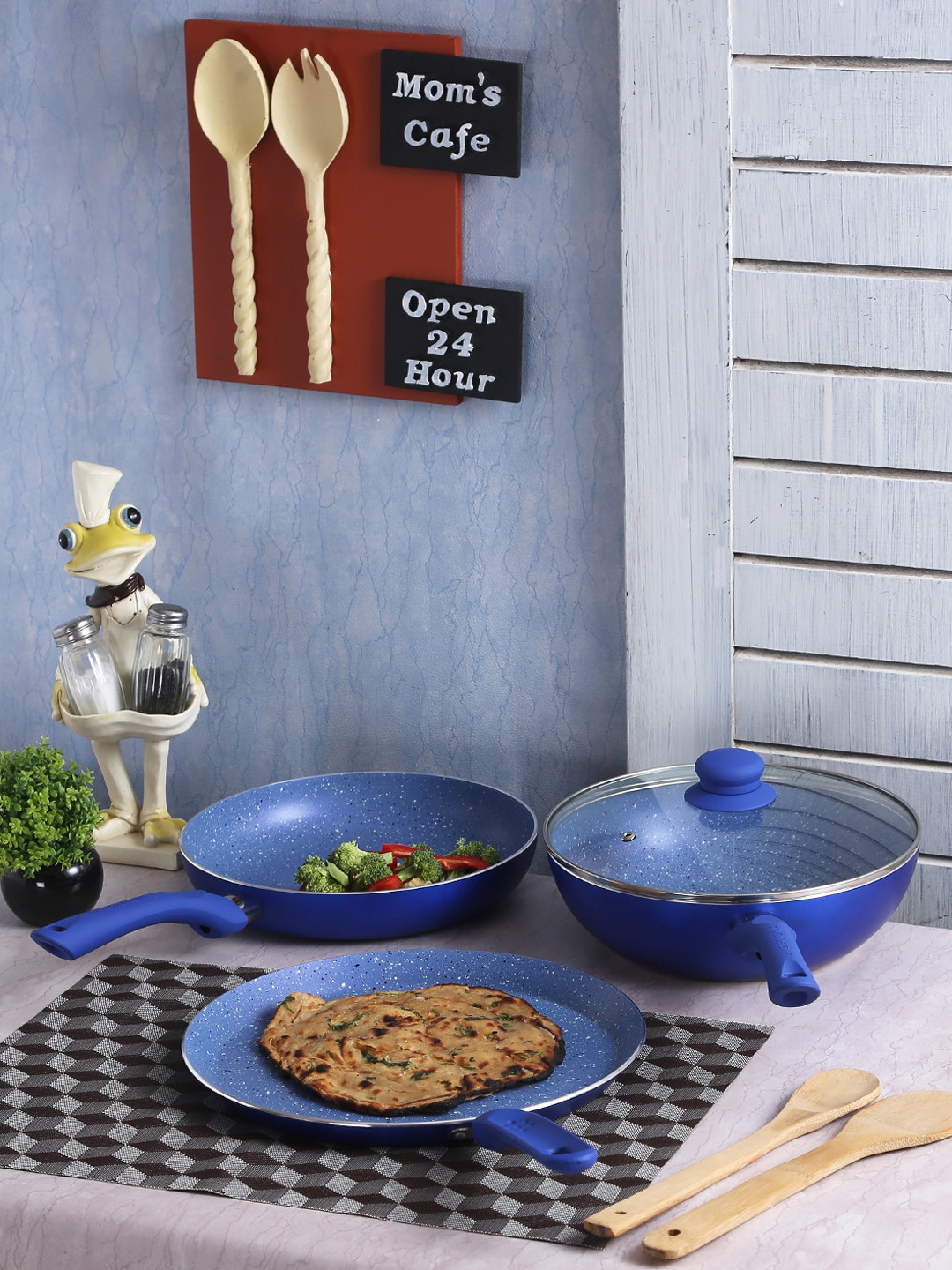 Buy Wonderchef Set Of 3 Blue Royal Velvet Plus Cookware Set - Cookware ...