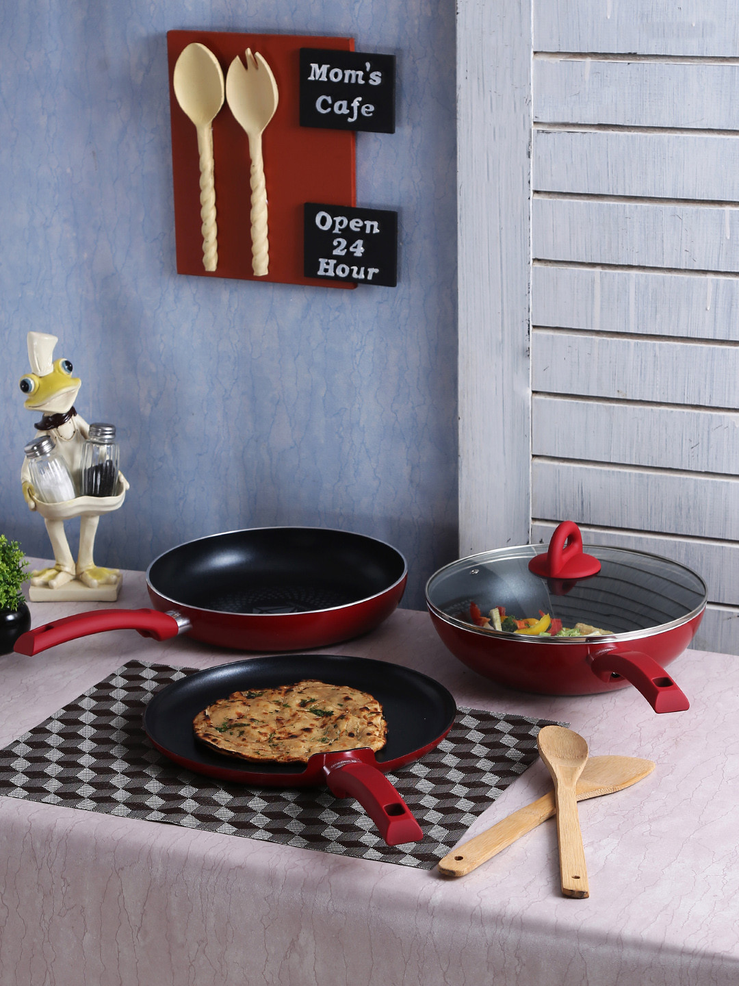 Buy Wonderchef Set Of 3 Red Diamond Pans - Cookware Set for Unisex ...