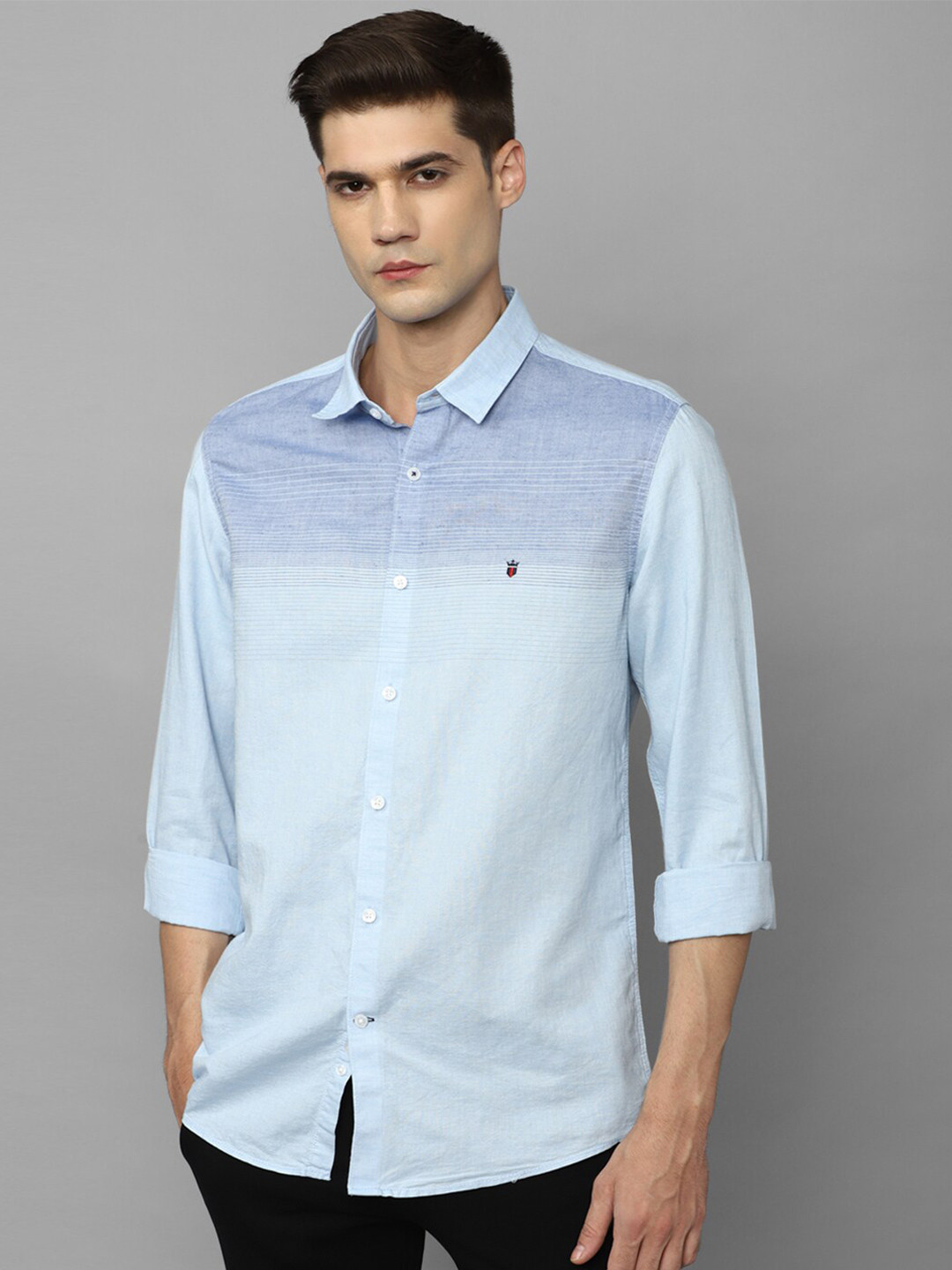 Buy Louis Philippe Sport Slim Fit Horizontal Stripes Striped Casual ...