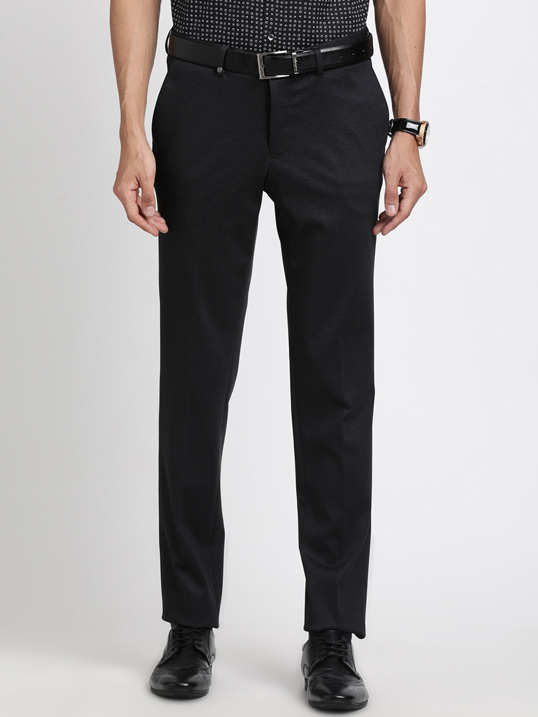 Buy Turtle Men Tailored Slim Fit Formal Trousers - Trousers for Men ...