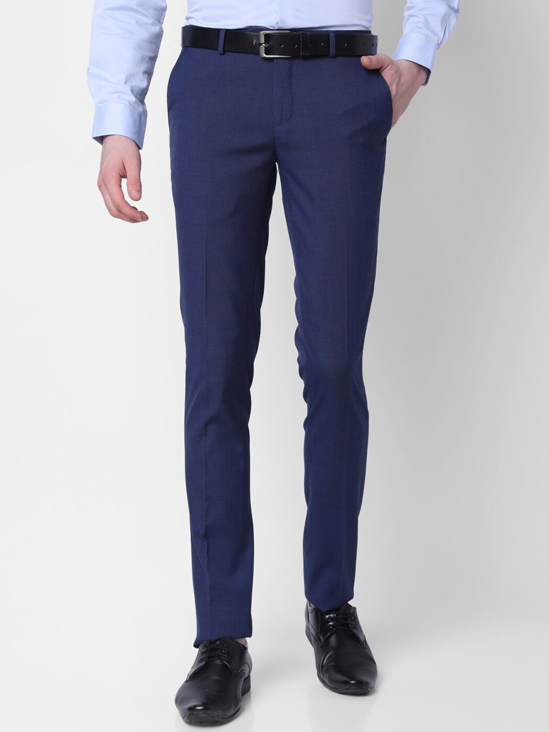 Buy J Hampstead Men Mid Rise Slim Fit Formal Trousers - Trousers for ...
