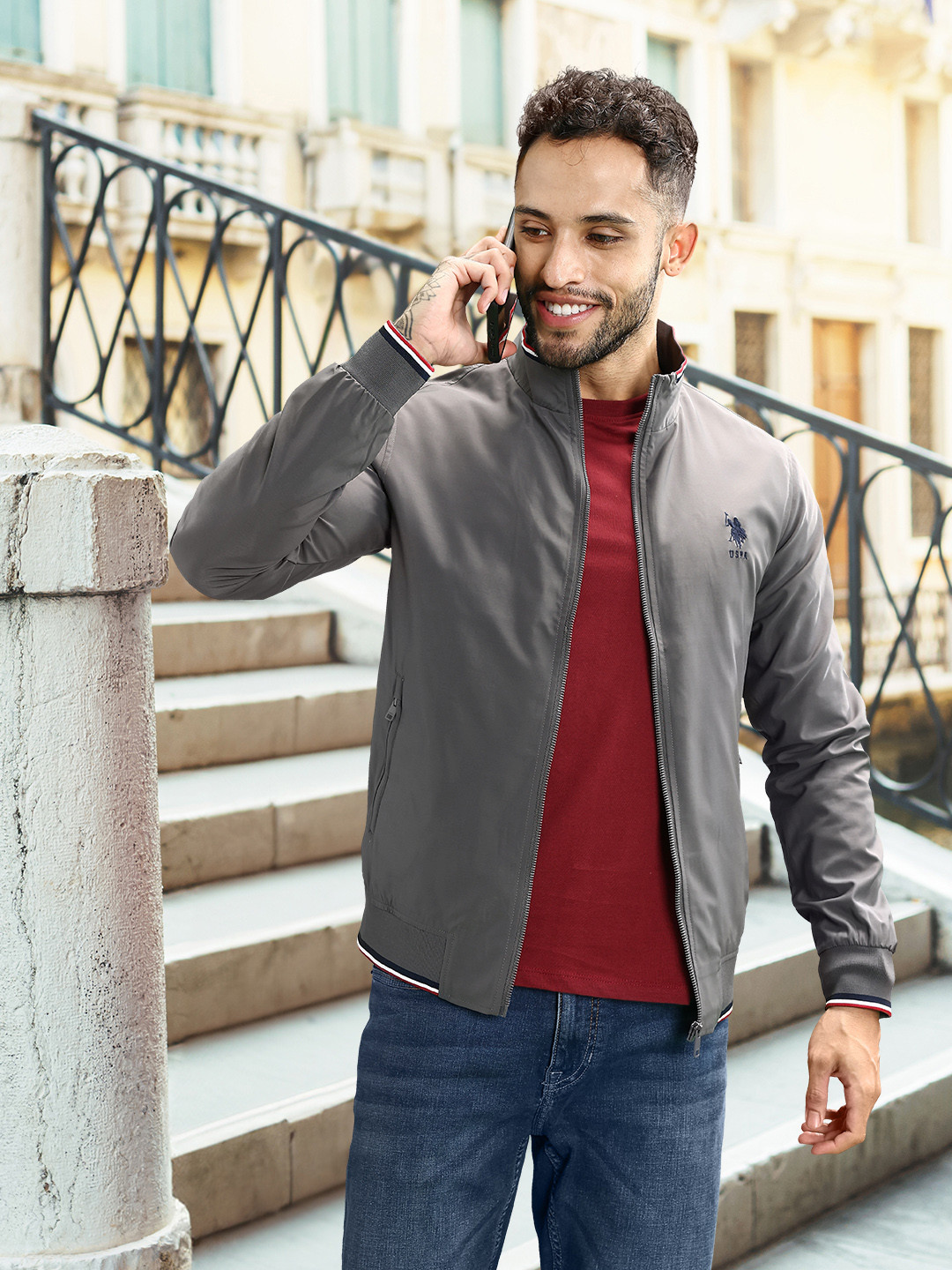 Buy U.S. Polo Assn. Embroidered Windcheater Bomber Jacket - Jackets for ...