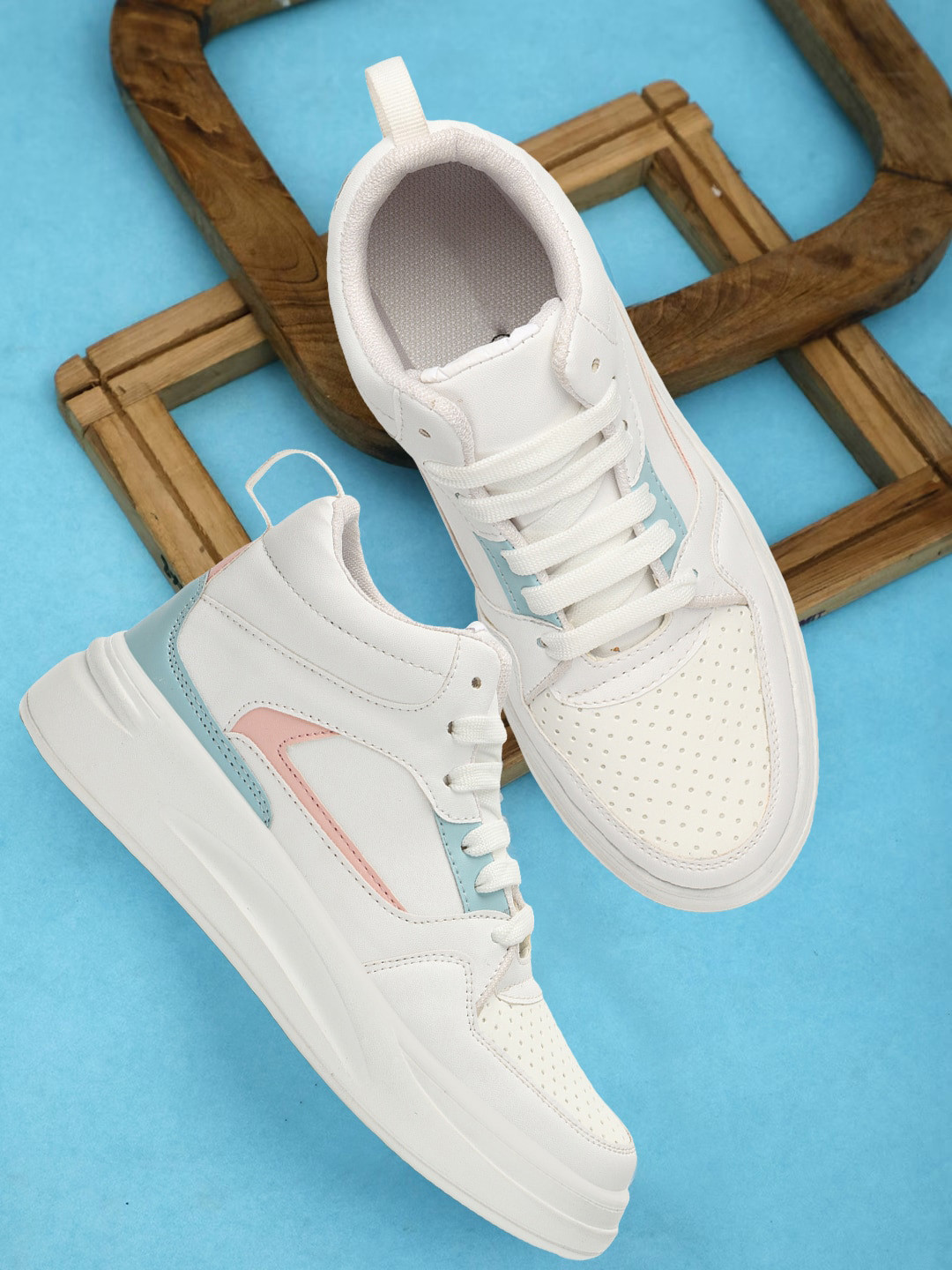 Buy XE Looks Women Perforated Lightweight Mid Top Sneakers - Casual ...