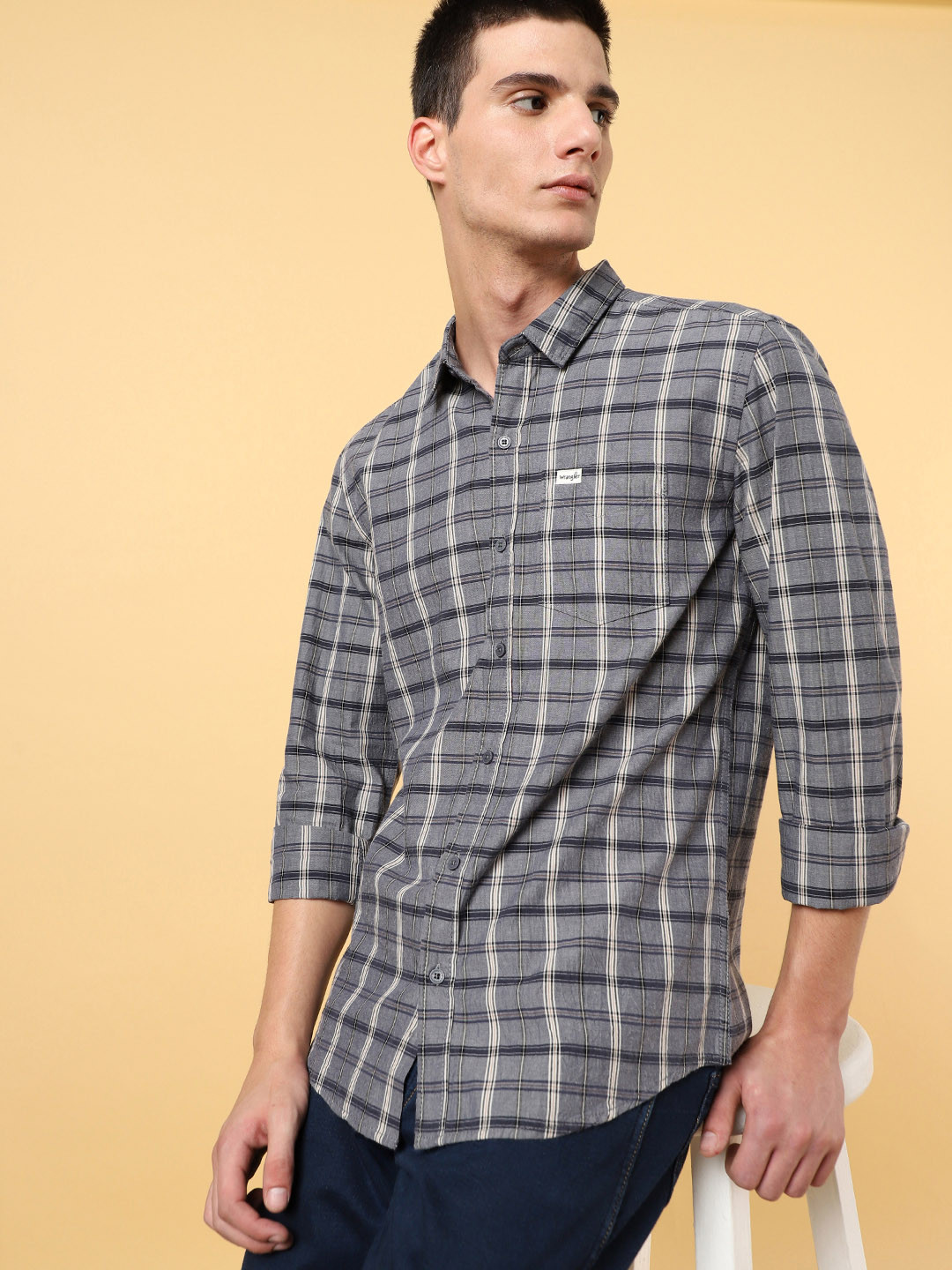 Buy Wrangler Tartan Checked Cotton Casual Shirt - Shirts for Men ...
