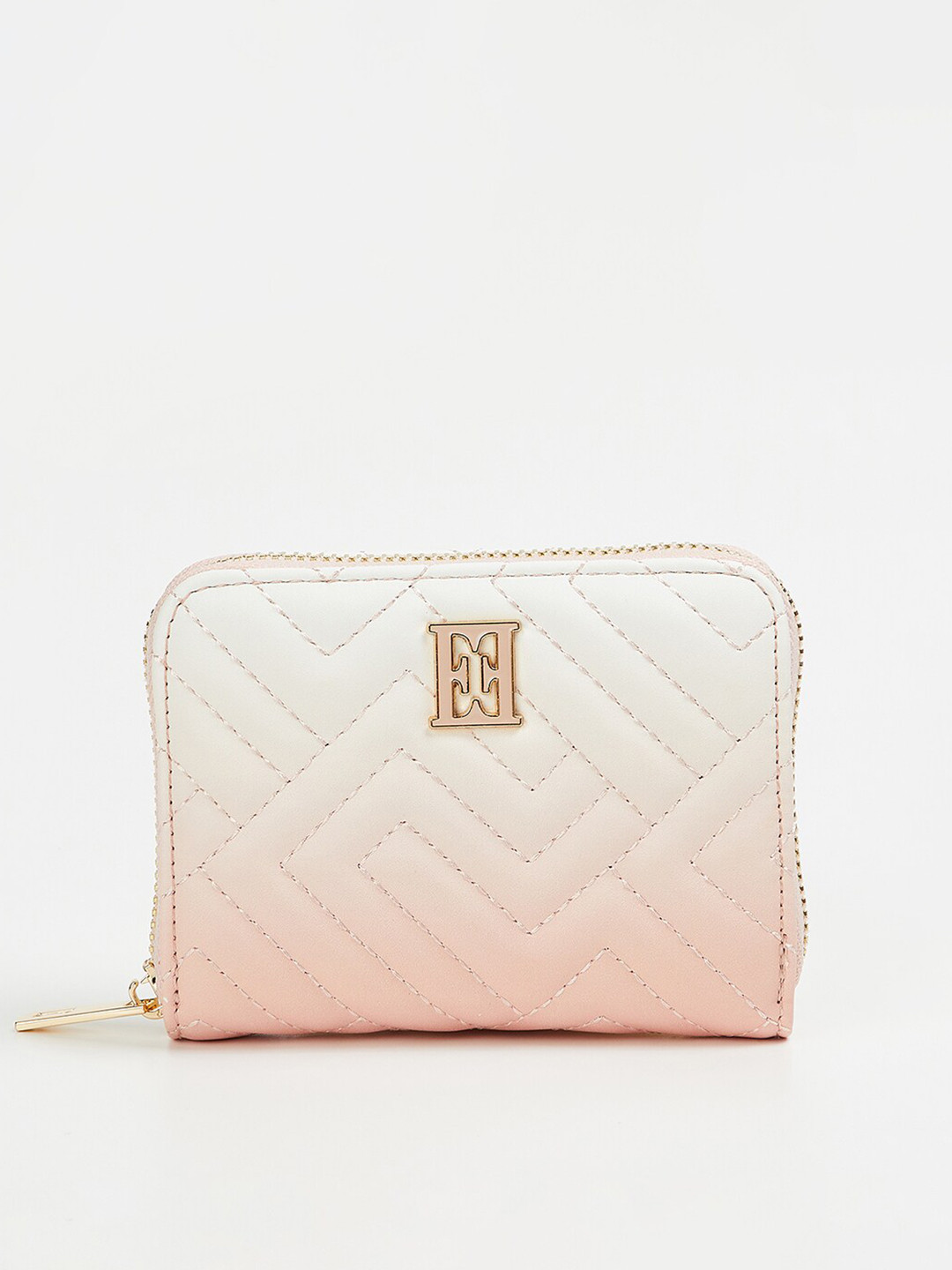 Buy ELLE Women Geometric Textured Water Resistant Zip Around Wallet ...