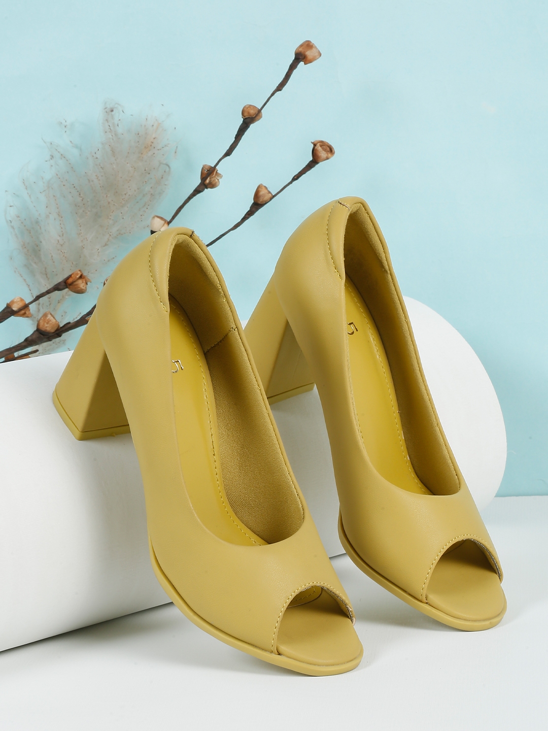 Buy Inc 5 Solid Block Peep Toes Heels For Women 24057520 Myntra