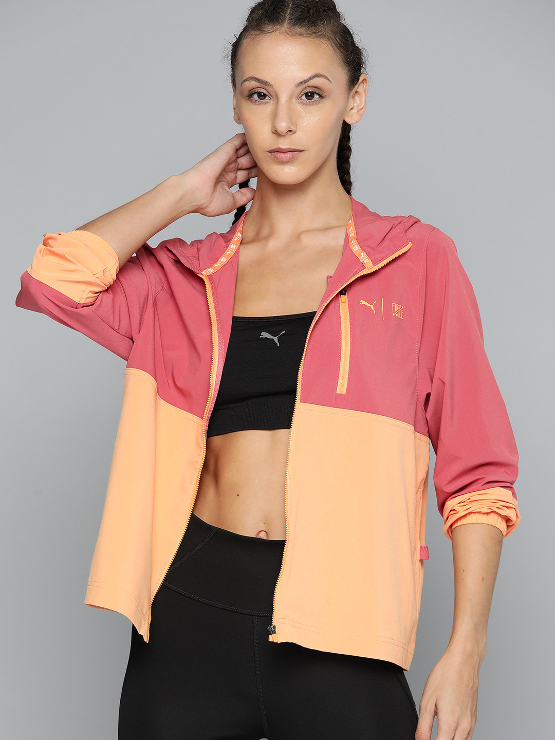 Buy PUMA X FIRST MILE Colourblocked Running Jacket - Jackets for Women ...