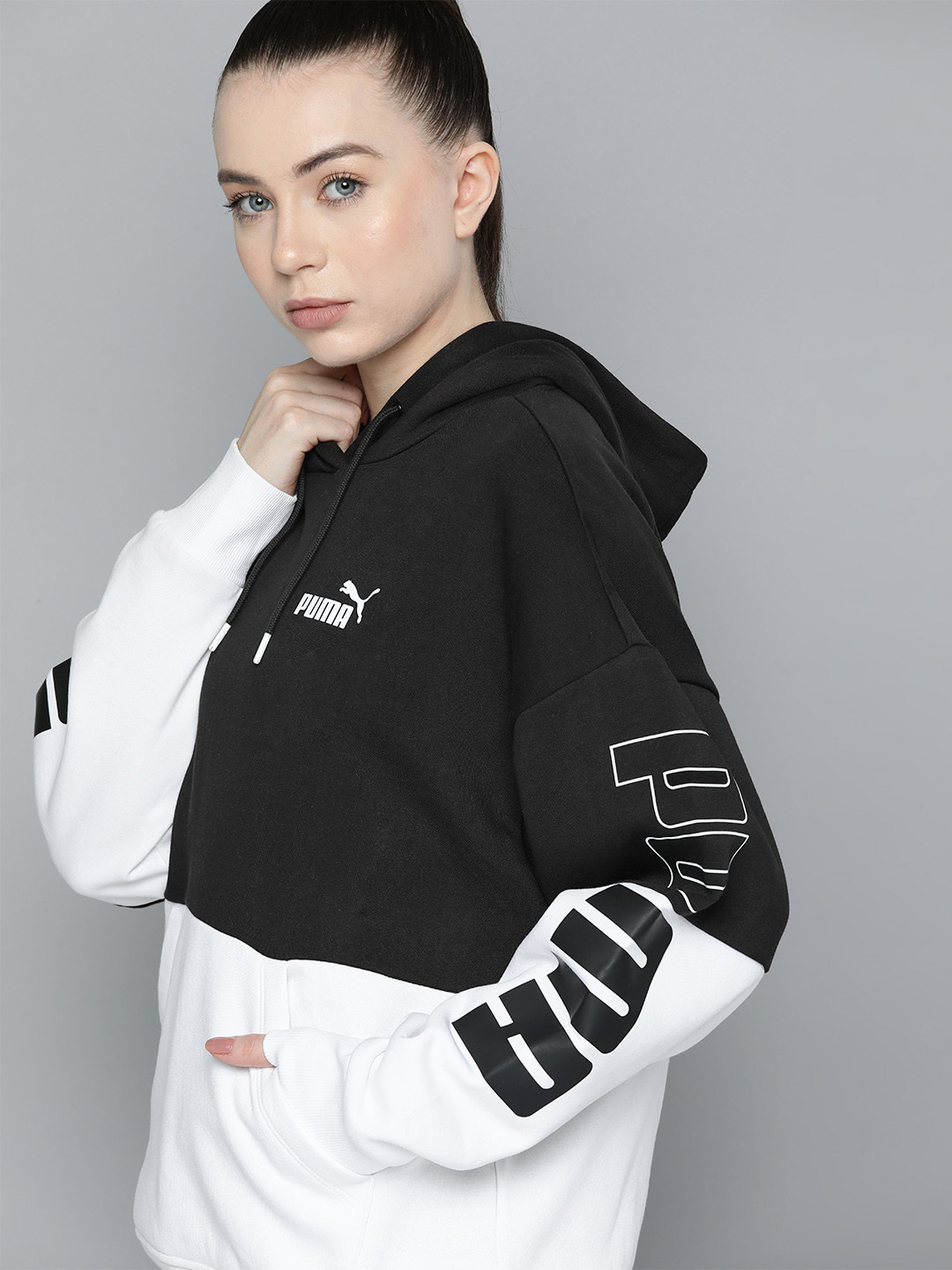 Buy Puma Power Colourblocked Hooded Cotton Sweatshirt - Sweatshirts for ...