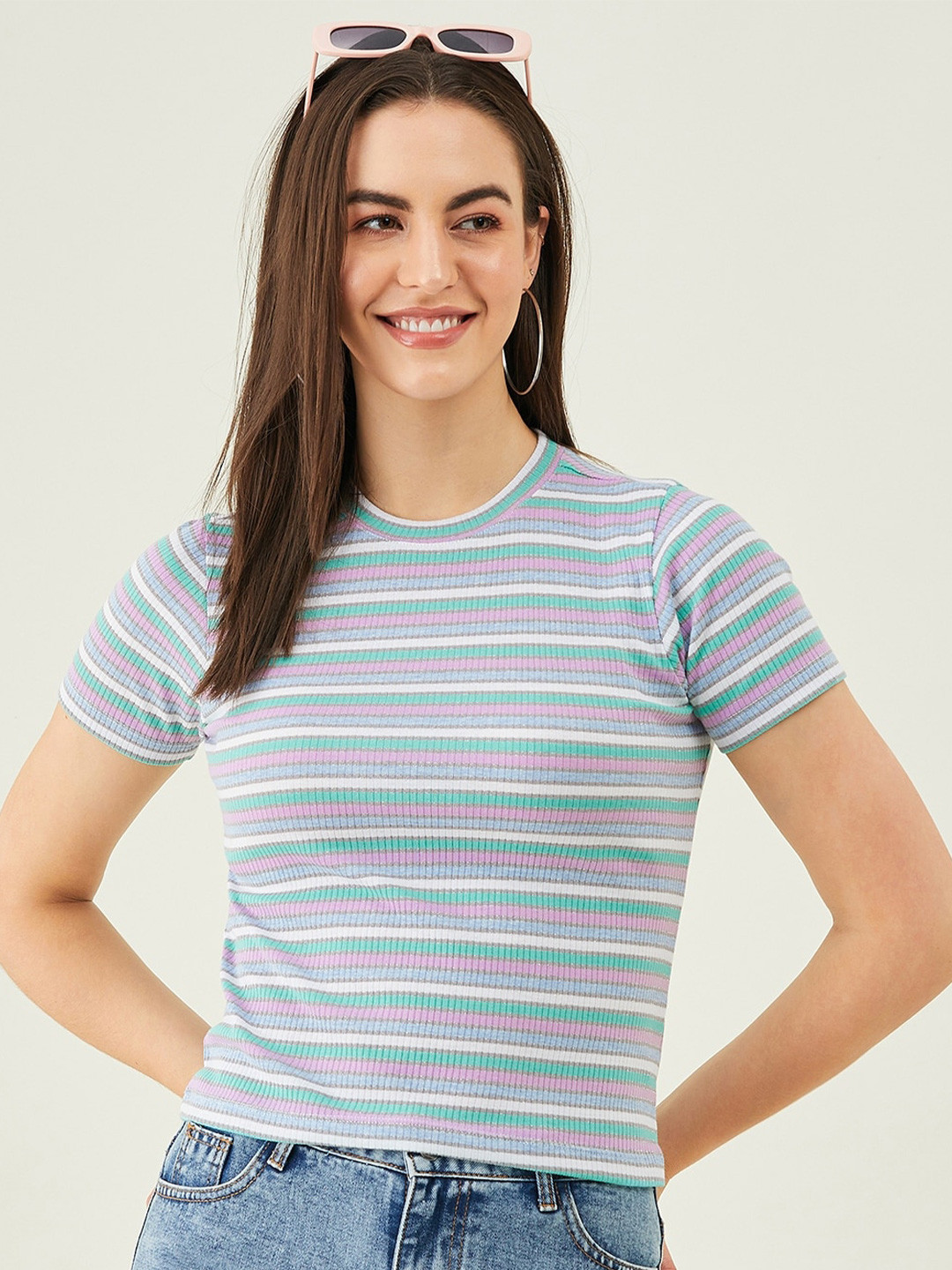 Buy Modeve Horizontal Stripes Striped Top - Tops for Women 24066522 ...