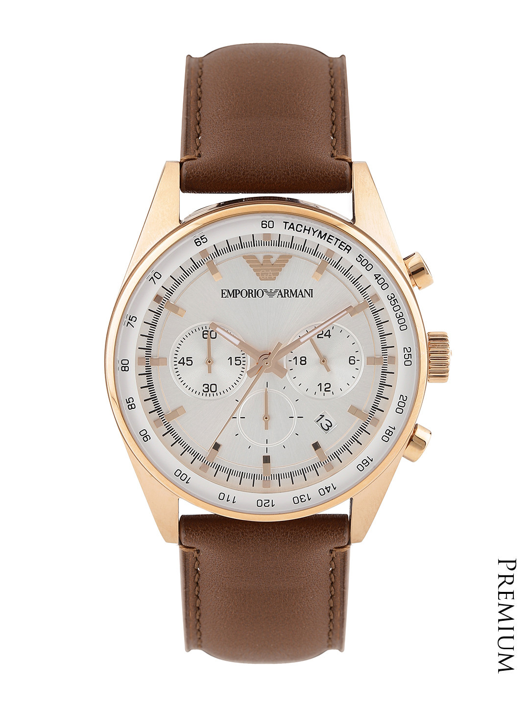 Buy Emporio Armani Men Silver Toned Chronograph Dial Watch AR5995 ...