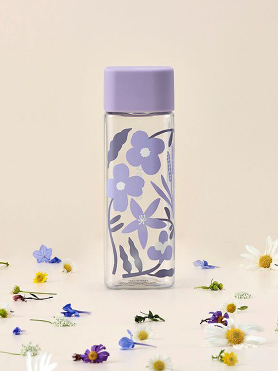 Buy Starbucks Big Flower Purple White Plastic Water Bottle 414 Ml ...