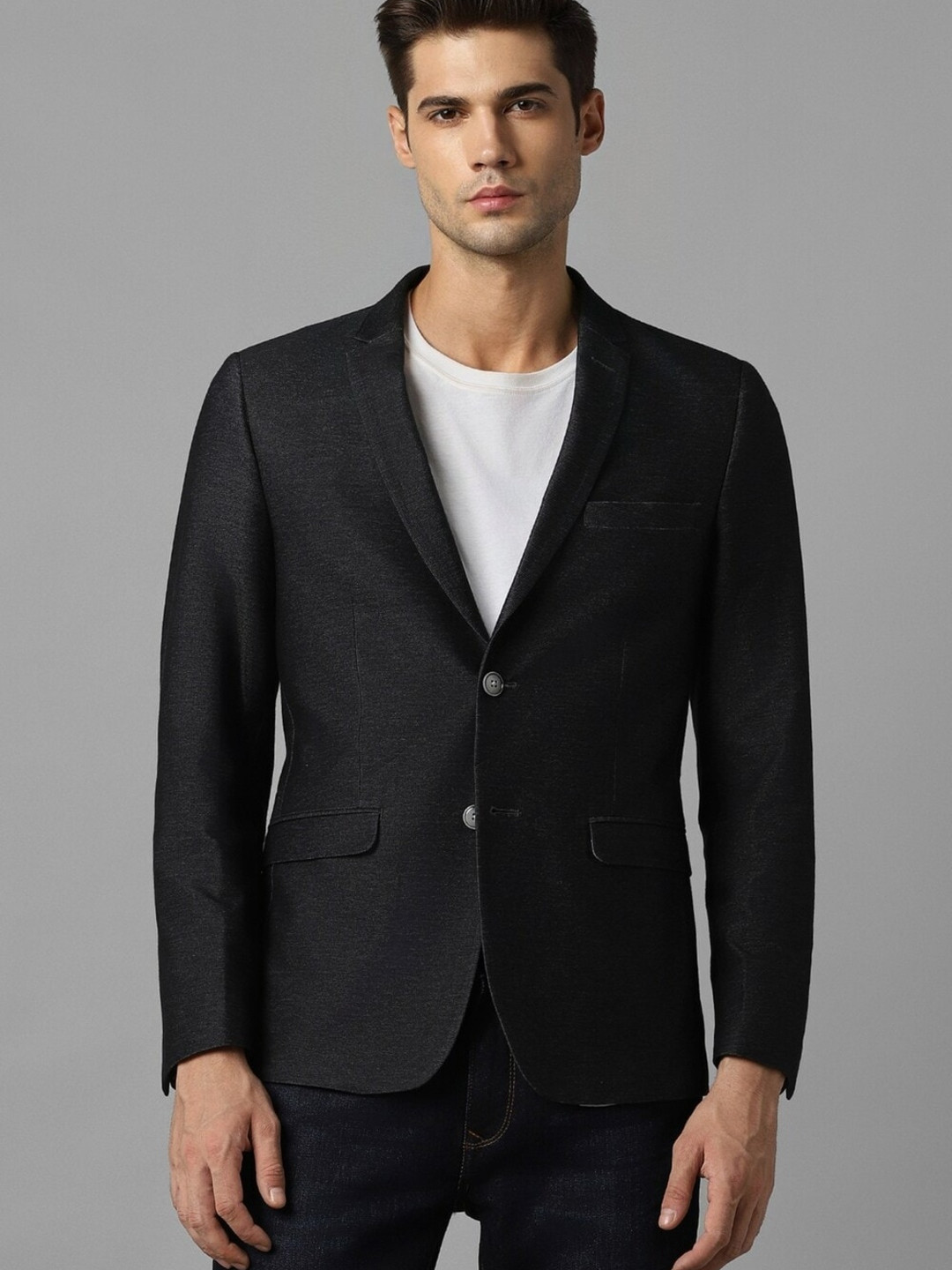 Buy Louis Philippe Sport Super Slim Fit Single Breasted Blazer ...