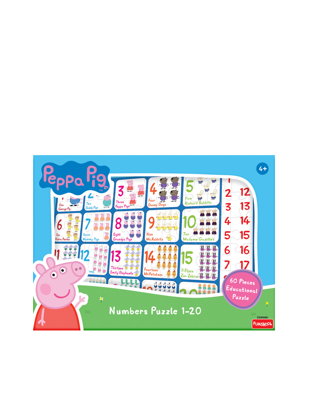 Buy Funskool PEPPA PIG NUMBERS PUZZLE 1 20 For 4+ Years - Activity Toys ...