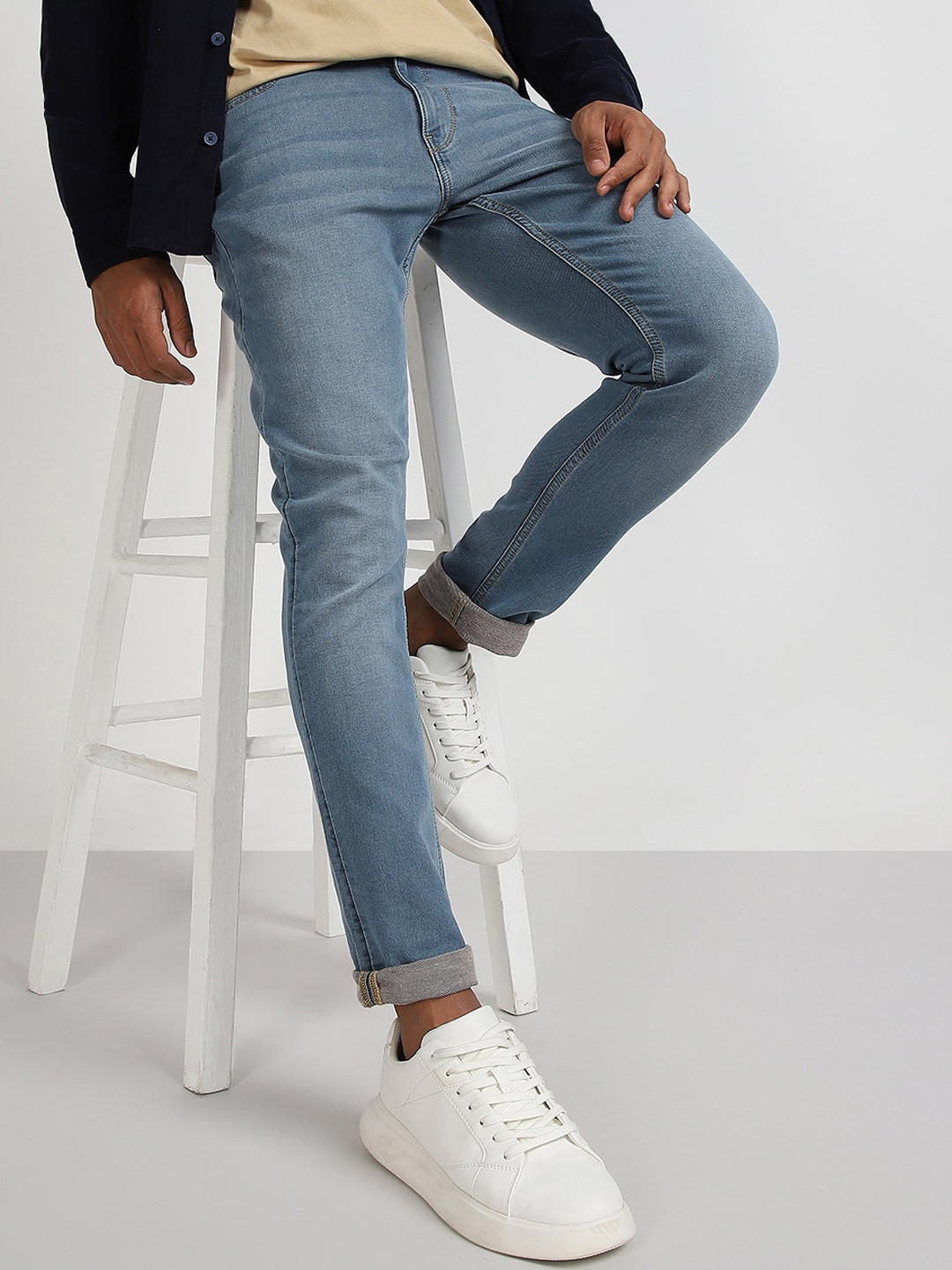 Buy Lee Men Bruce Skinny Fit Clean Look Light Fade Cotton Stretchable ...