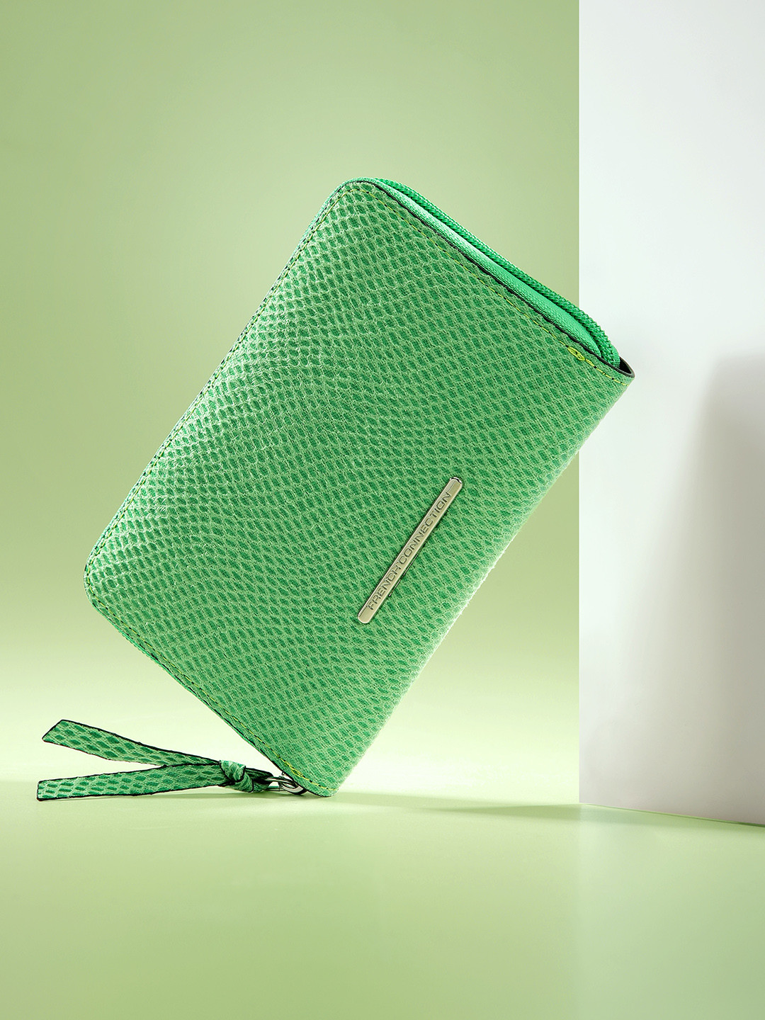 Buy French Connection Women Textured Leather Zip Around Wallet ...