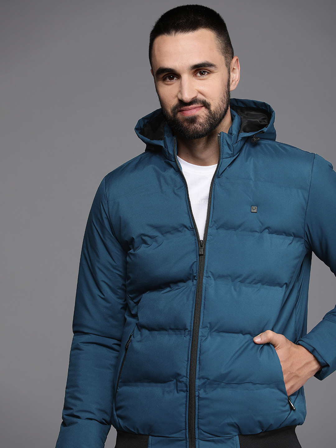 Buy Allen Solly Puffer Jacket With Detachable Hood - Jackets for Men ...