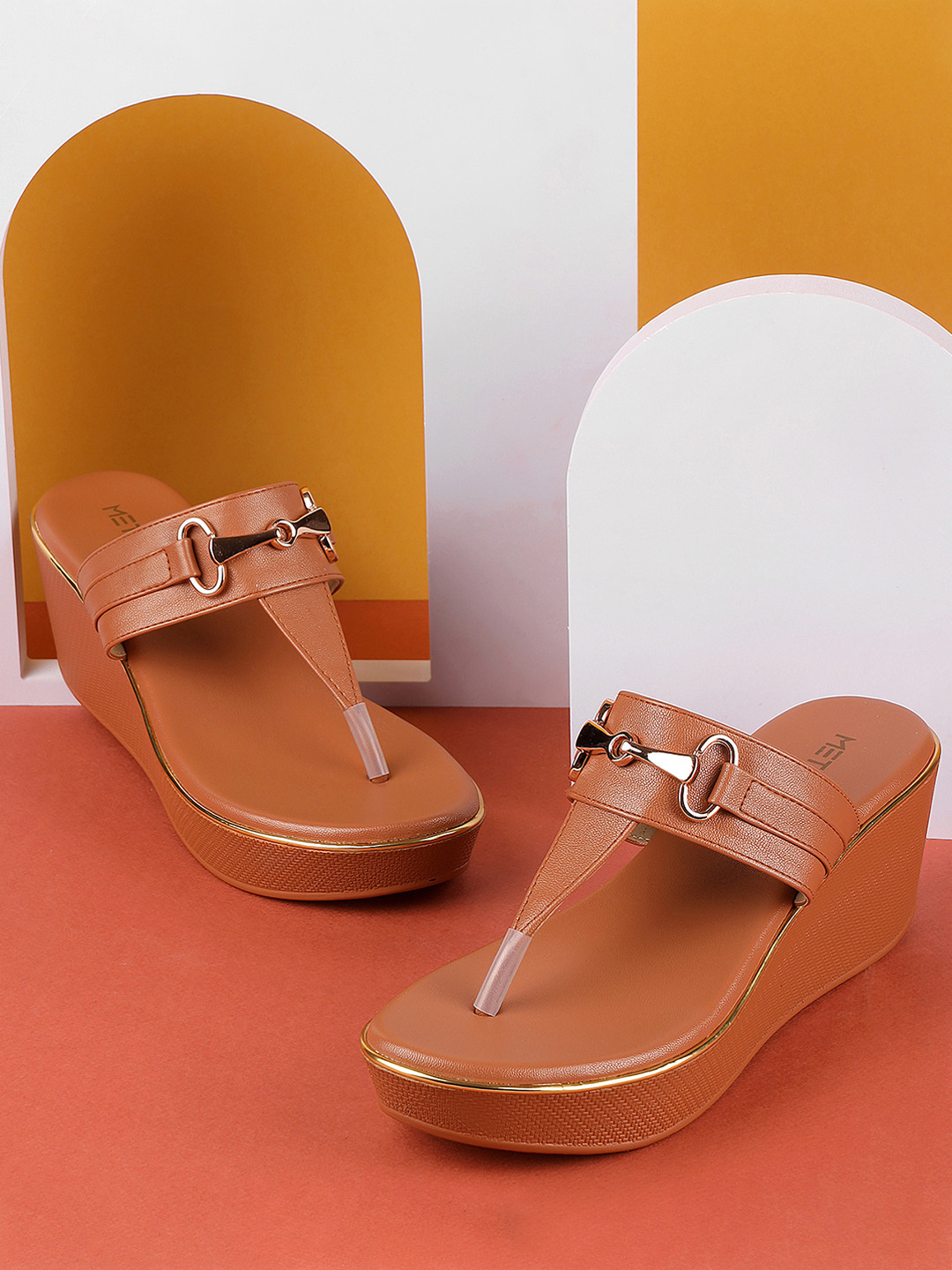 Buy Metro Embellished Open Toe Wedges - Heels for Women 24098042 | Myntra