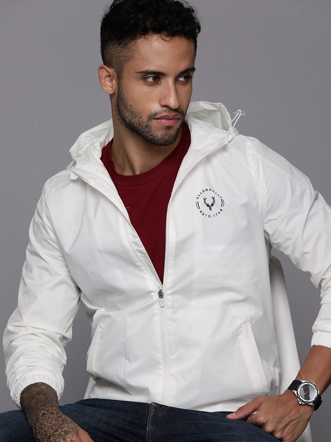 Buy Allen Solly Hooded Tailored Jacket - Jackets for Men 24099770 | Myntra