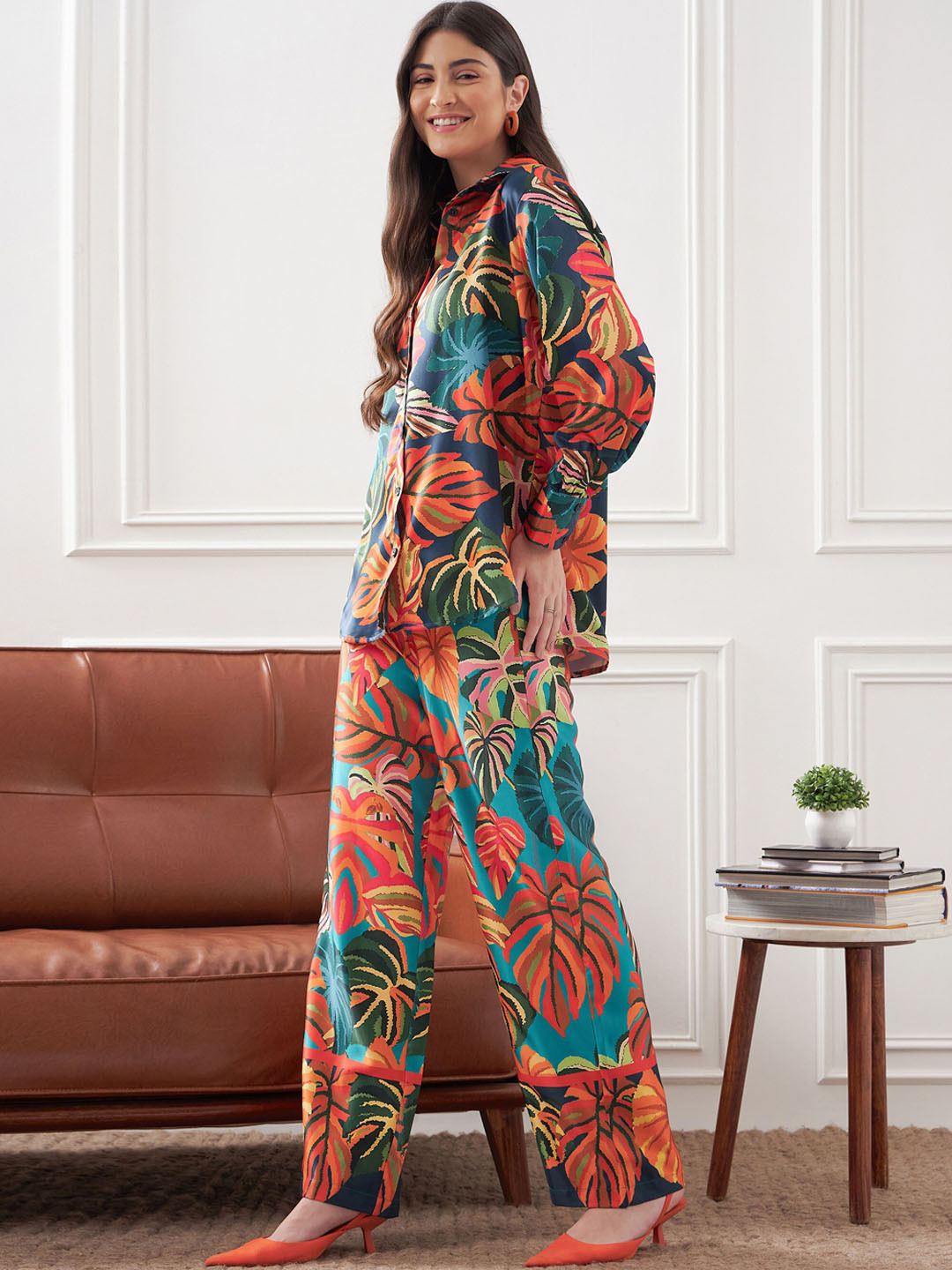 Buy SASSAFRAS Alt Laze Longline Printed Shirt With Trousers - Co Ords ...