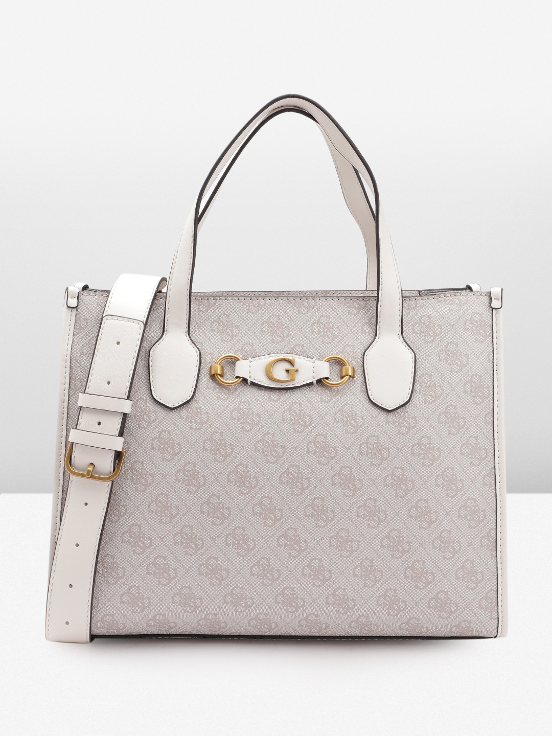 Buy GUESS Brand Logo Textured Structured Handheld Bag - Handbags for ...