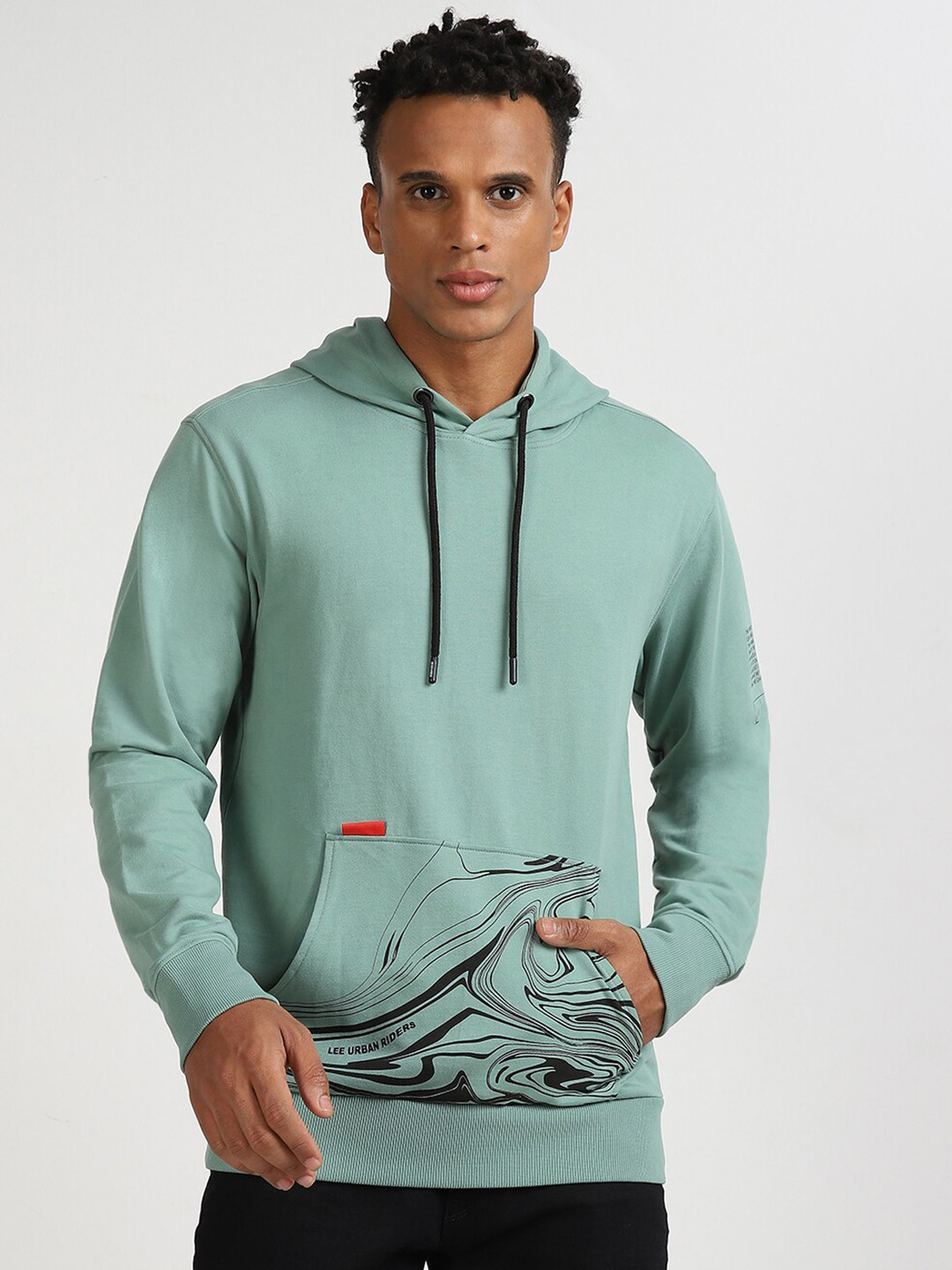 Buy Lee Abstract Printed Cotton Hooded Sweatshirt - Sweatshirts for Men ...
