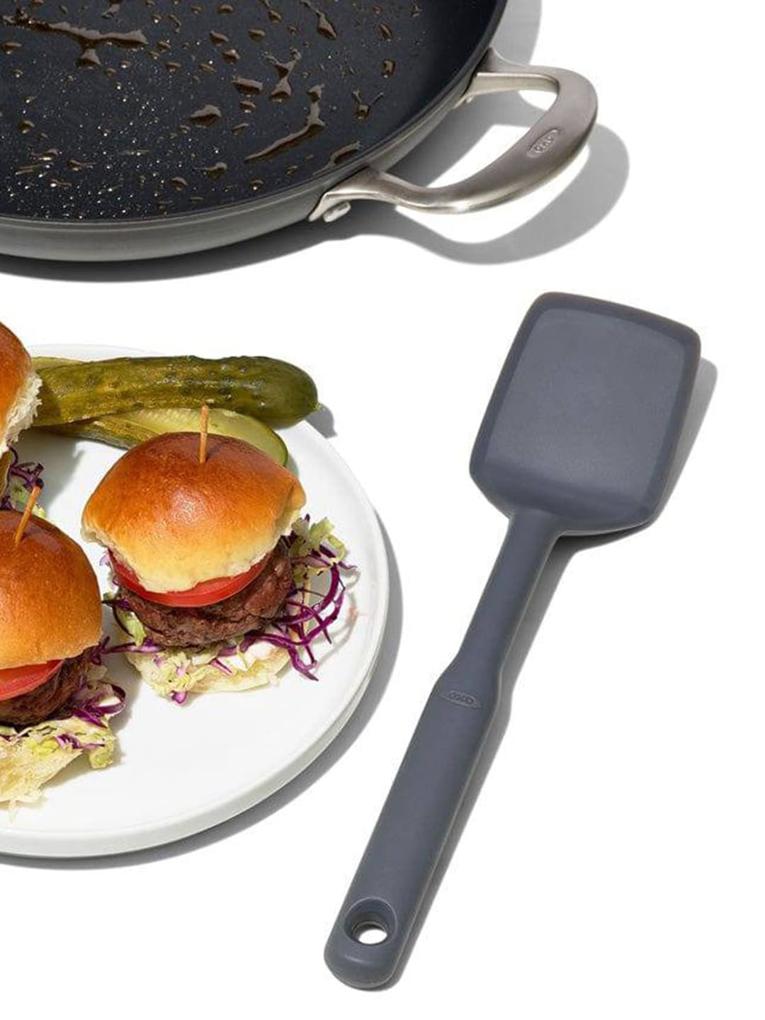 Buy OXO Grey Peppercorn Silicone Flexible Small Spatula - Spatula for ...