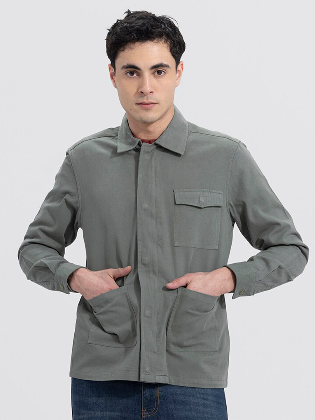 Buy Snitch Grey Classic Cotton Casual Shirt - Shirts for Men 24103706 ...