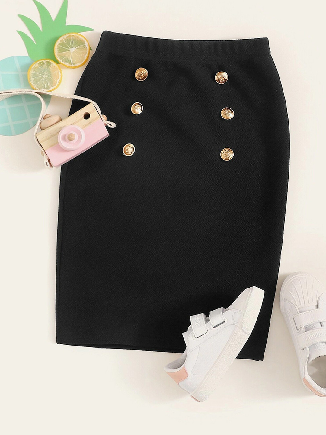 Buy ADDYVERO Girls Knee Length Cotton Lycra Pencil Skirt - Skirts for ...