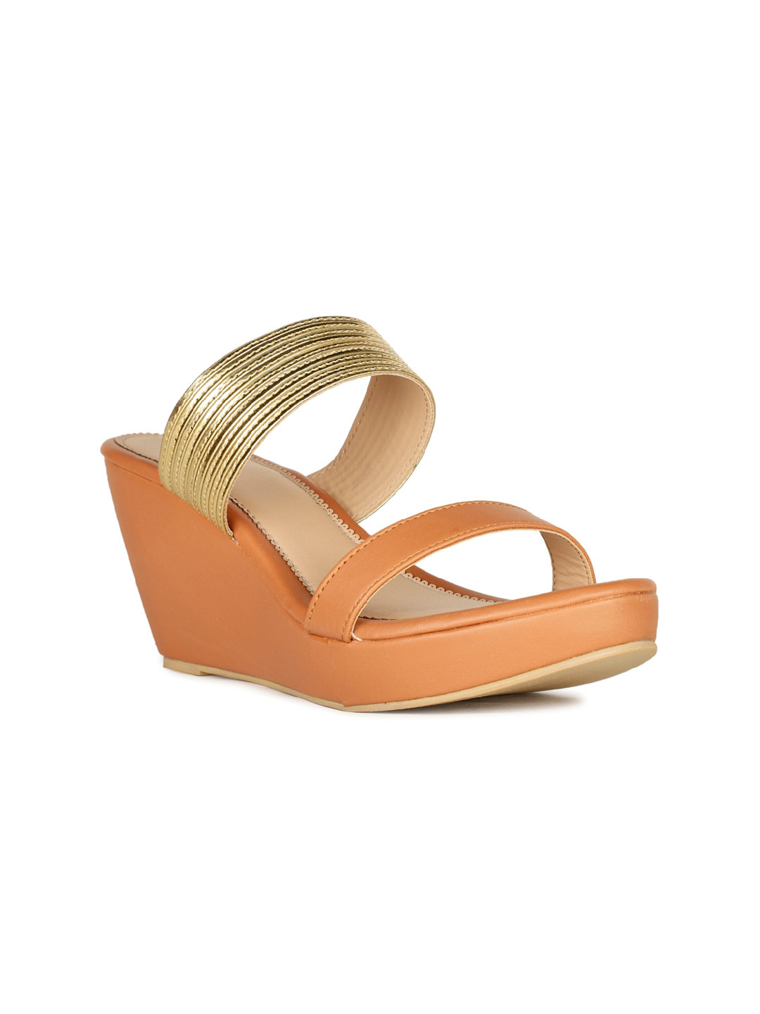 Buy Bata Two Strap Textured Open Toe Wedges - Heels for Women 24110900 ...